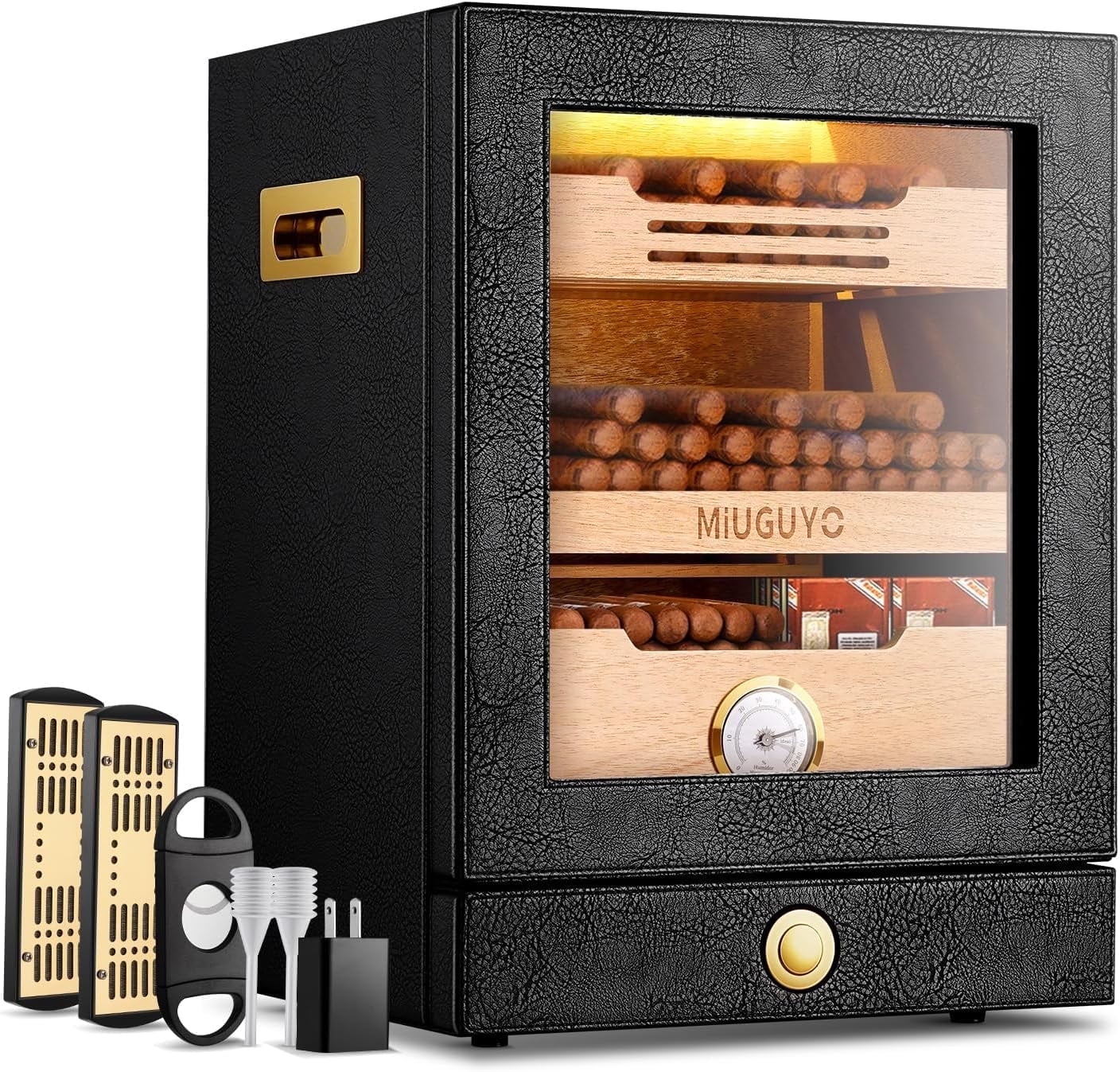 MIUGUYO 21L Cigar Humidor, Cigar Humidor Cabinet for 150 Cigars with ...