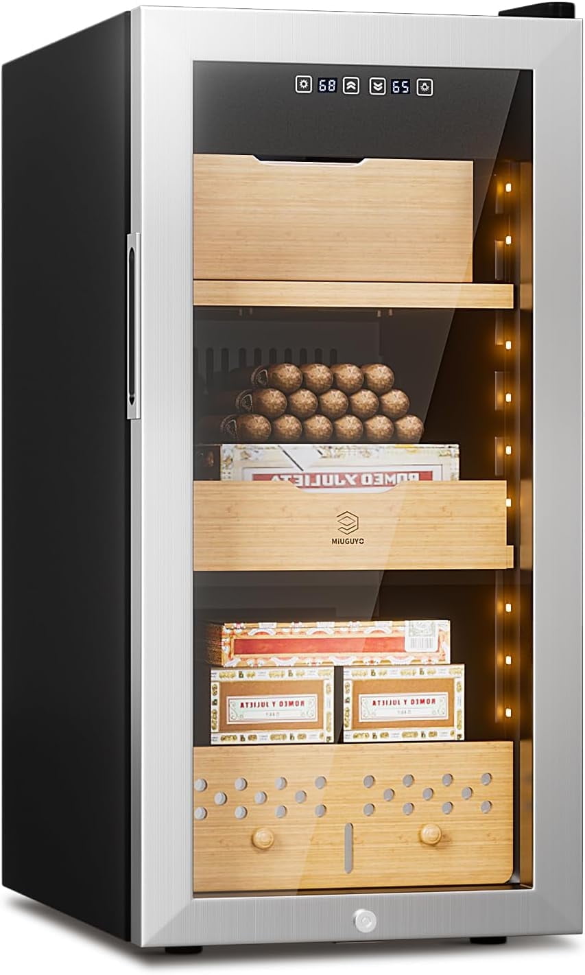 JINJUNYE 33L Electric Cigar Humidor with Cooling, Heating, Cedar Wood ...