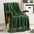 MIULEE Dark Green Knitted Throw Blanket for Couch Textured Emerald ...