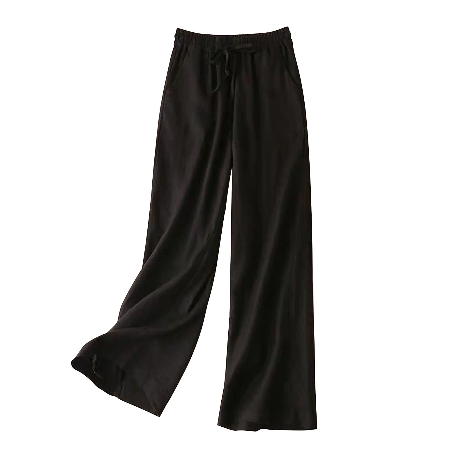 MIUOWANP Pants Autumn Clearance Women Loose Fitting High Waisted Linen ...