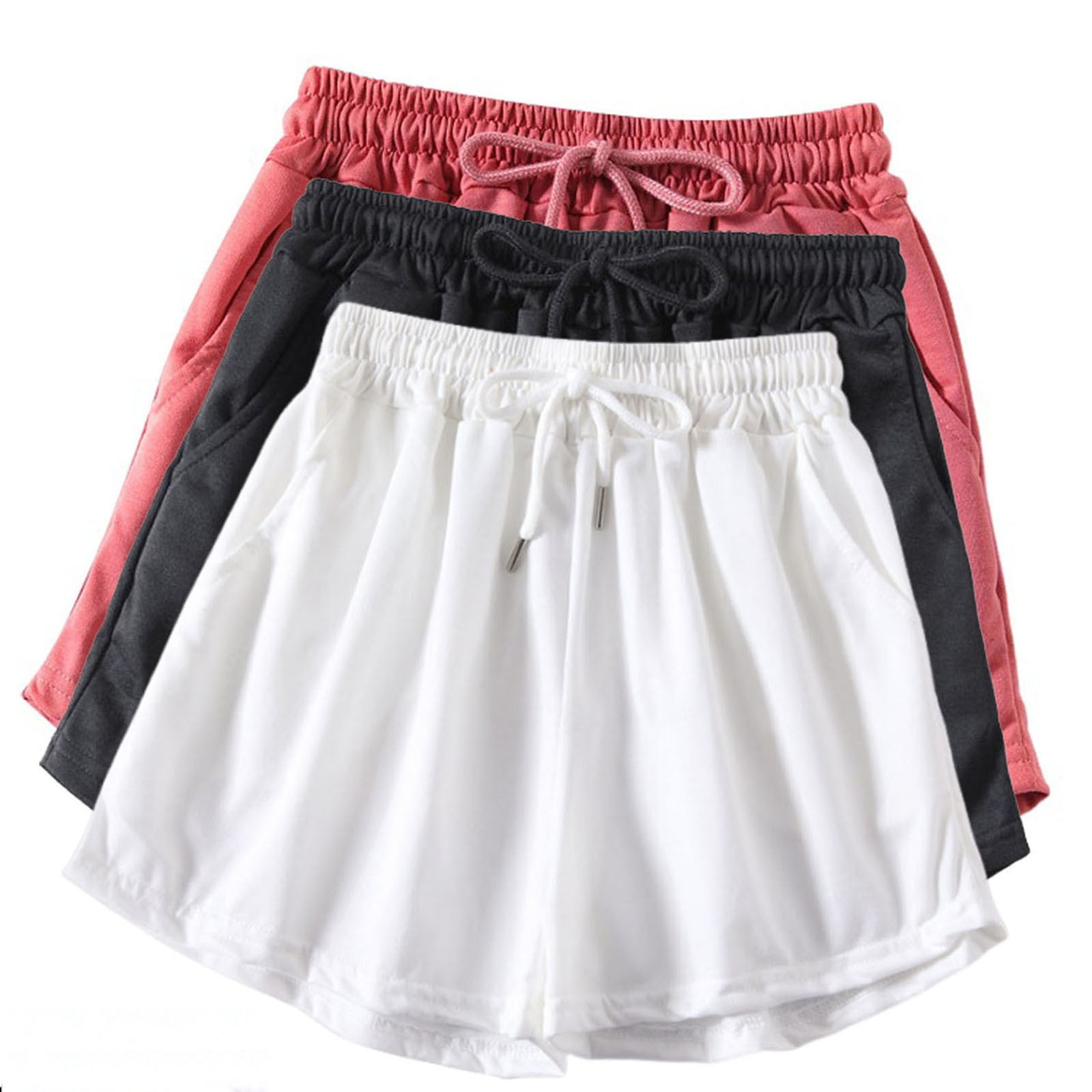 MIUOWANP Women's 3-Pack Shorts Sets Summer Lightweight Loose Athletic A ...
