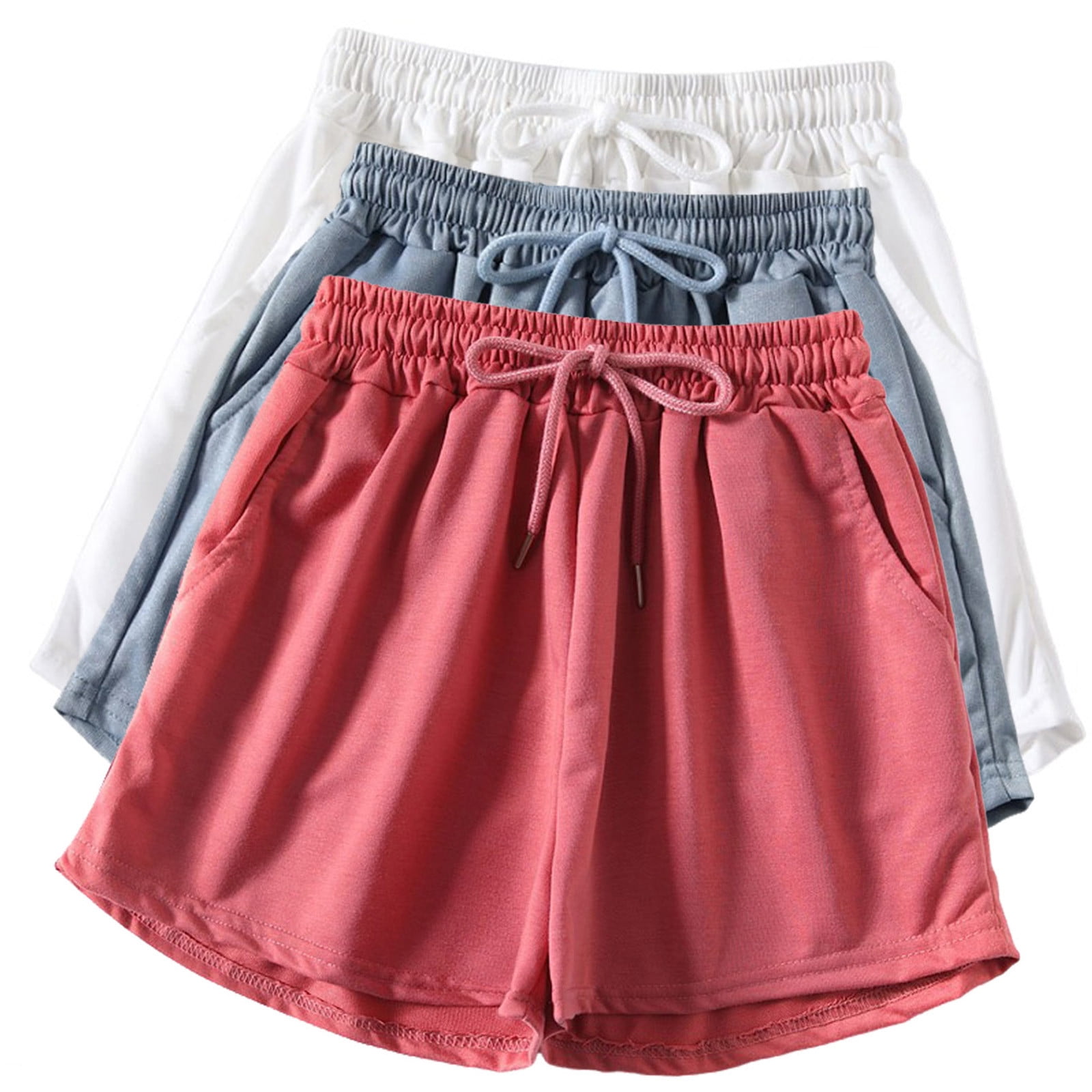 MIUOWANP Women's 3-Pack Shorts Sets Summer Lightweight Loose Athletic A ...
