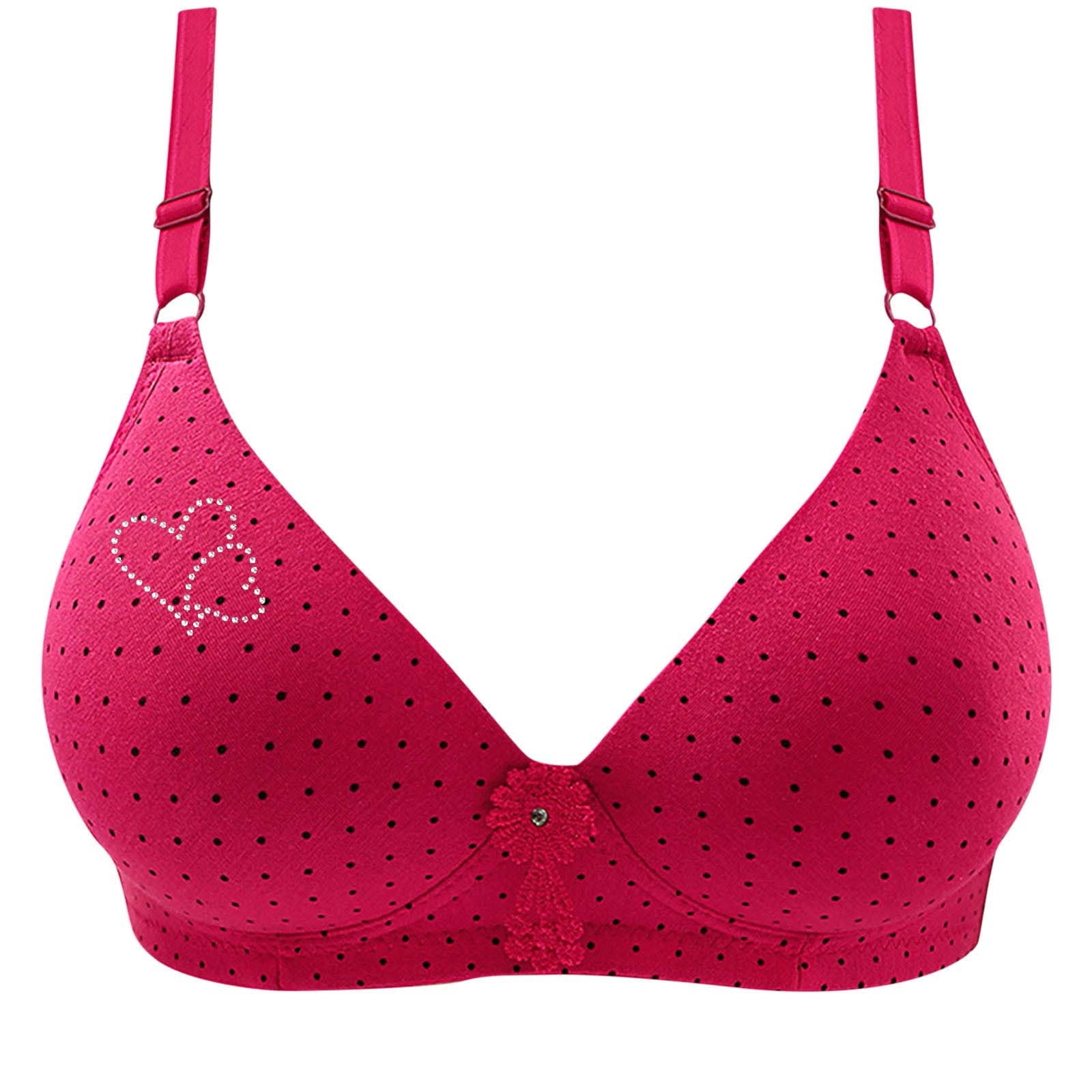 MIUOWANP Women's Bras No Underwire Full Support Polka Dot Print Push-Up ...