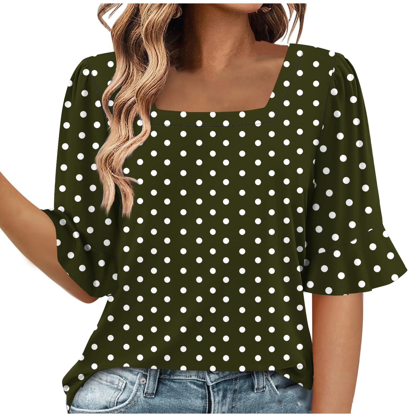 MaFYtyTPR Womens Summer Casual Loose Tops Women's Fashion Summer Wave ...