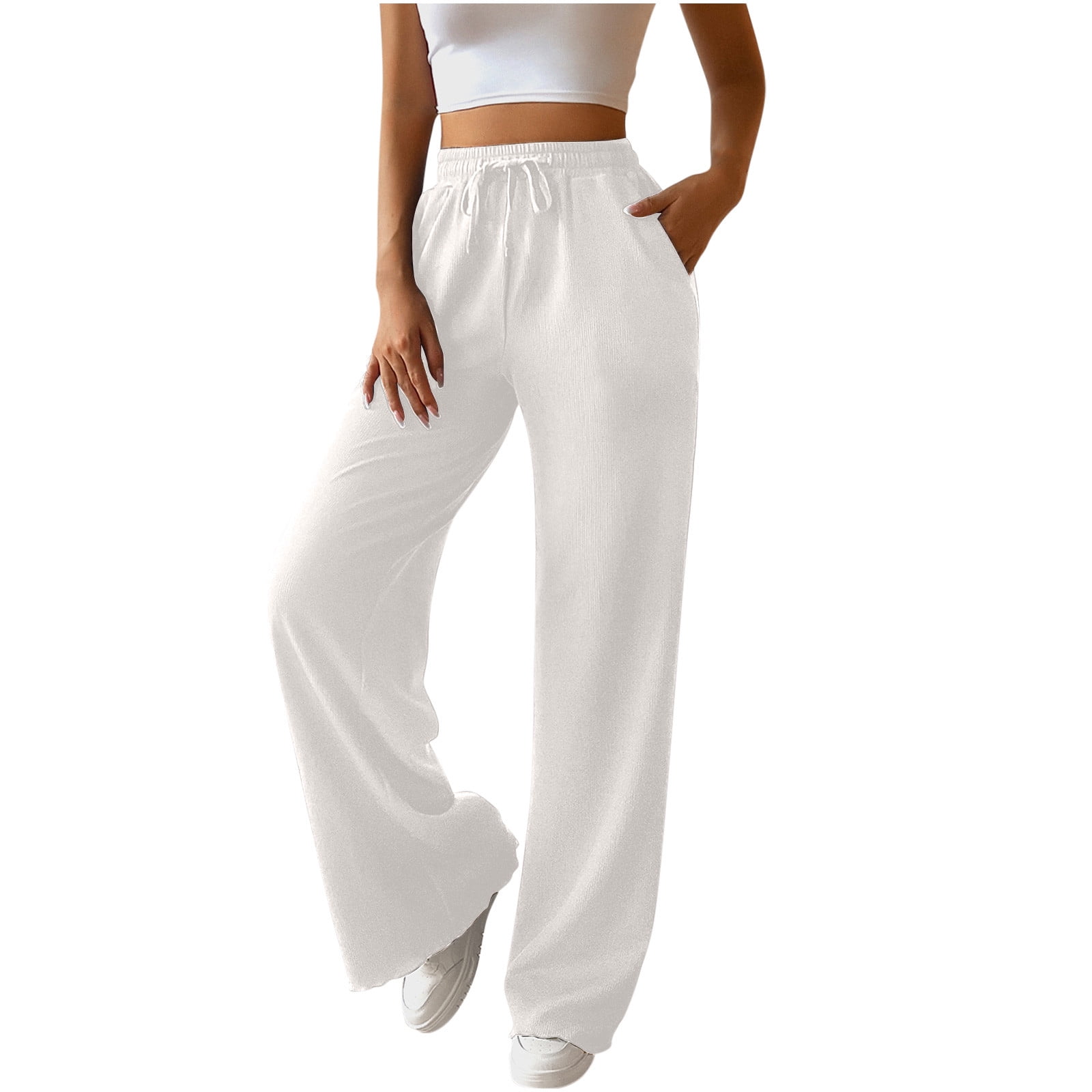 MIUOWANP Womens Wide Leg Sweatpants High Waisted Women Fashionable ...