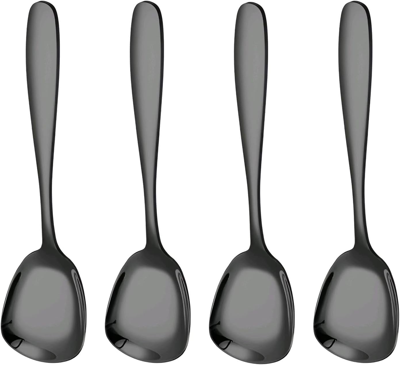 MIUPOO Square Head Spoons, Korean Style Square Spoon,Thick Heavy ...