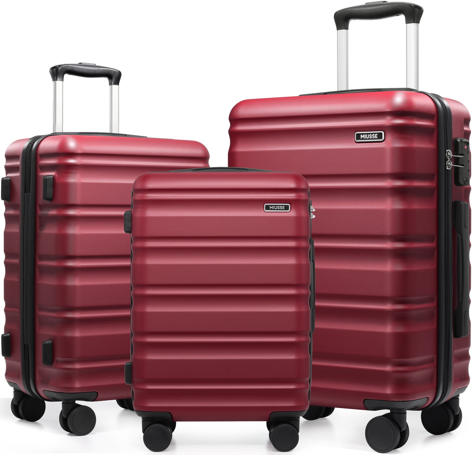 MIUSSE Hard Shell Luggage Sets, 3 Piece Luggage Set, 20/24/28 IN Carry ...