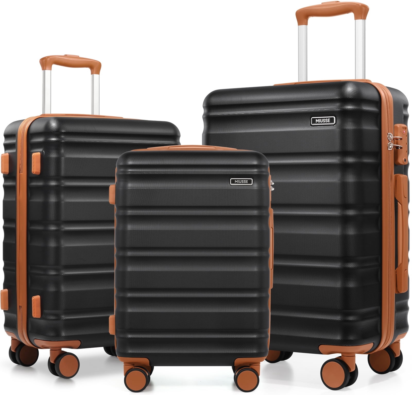 MIUSSE Hard Shell Luggage Sets, 3 Piece Set TSA Approved, 20/24/28 Inch ...
