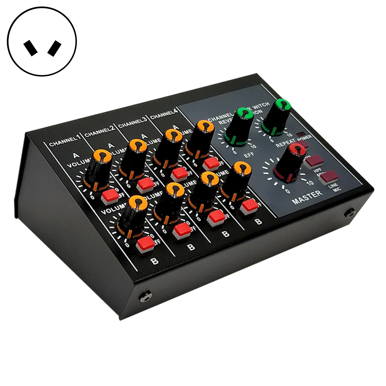 MIX-428 Mini Mixer Powerful 60Hz Audio Cutting 8 Channels Power Adapter ...