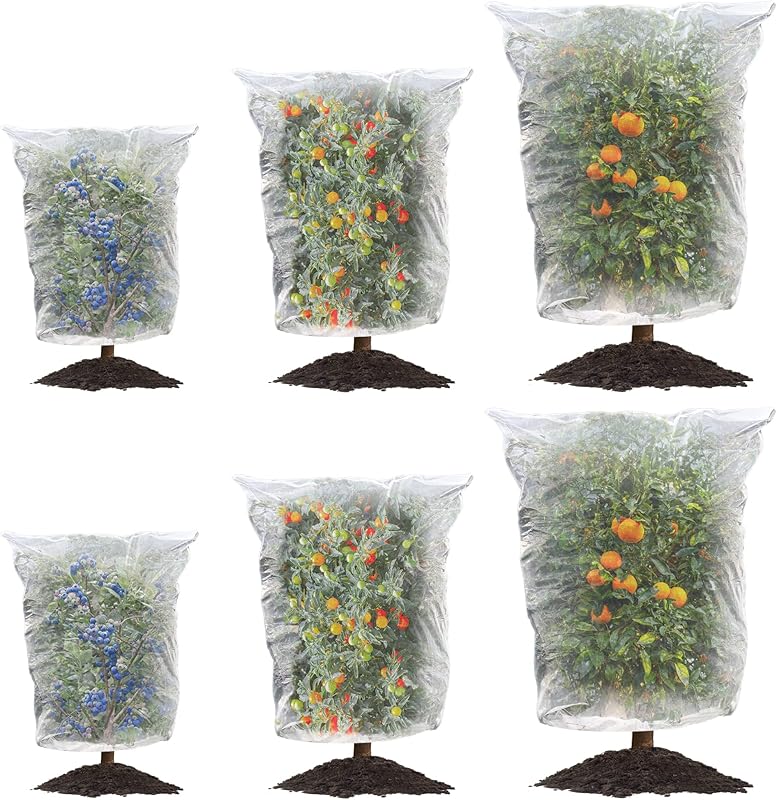 MIXC 6 Packs 2 Size Insect Netting Bags, Garden Bird Barrier Mesh ...