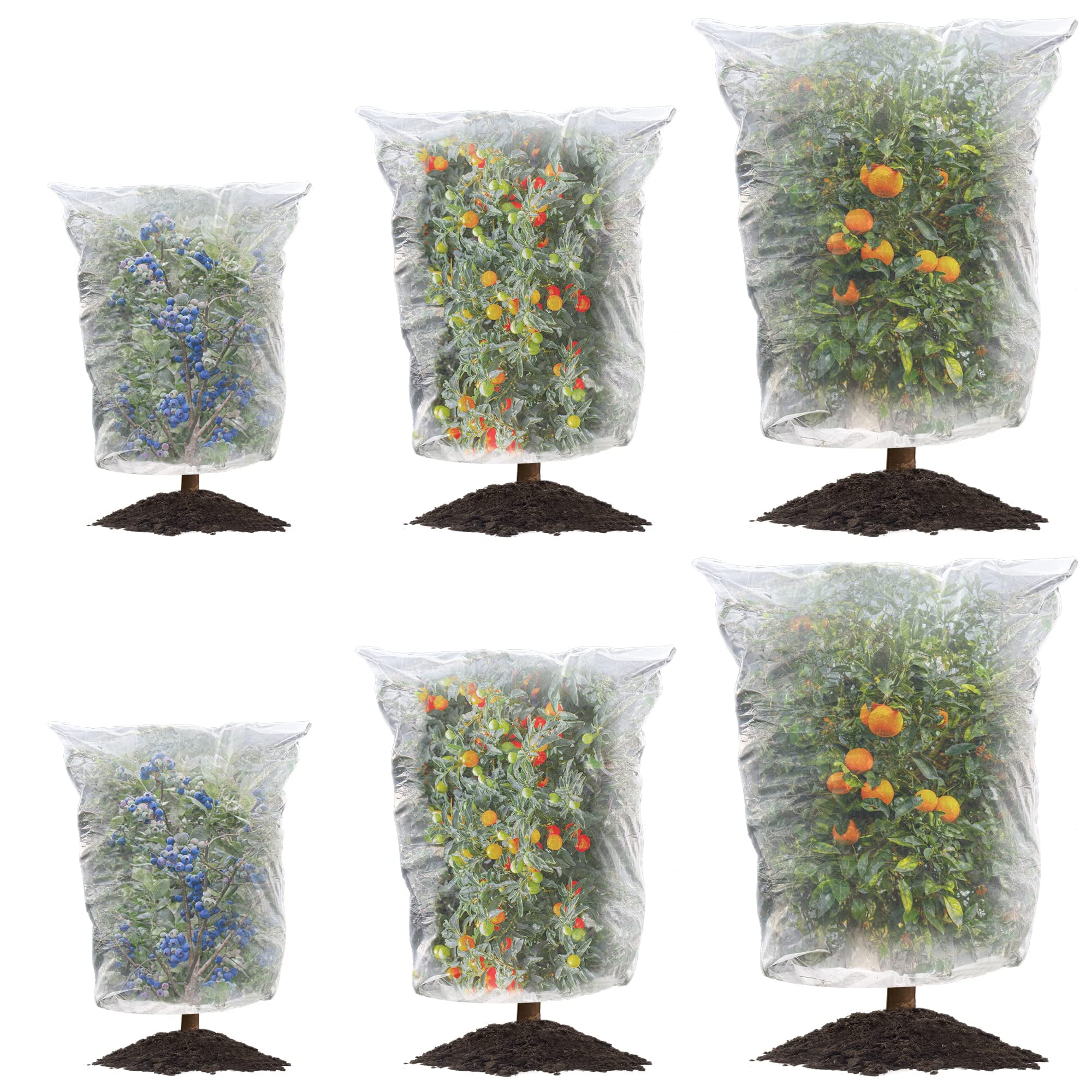 MIXC 6 Packs 3 Size Insect Netting Bag, Bird Barrier Mesh Covers Bags ...