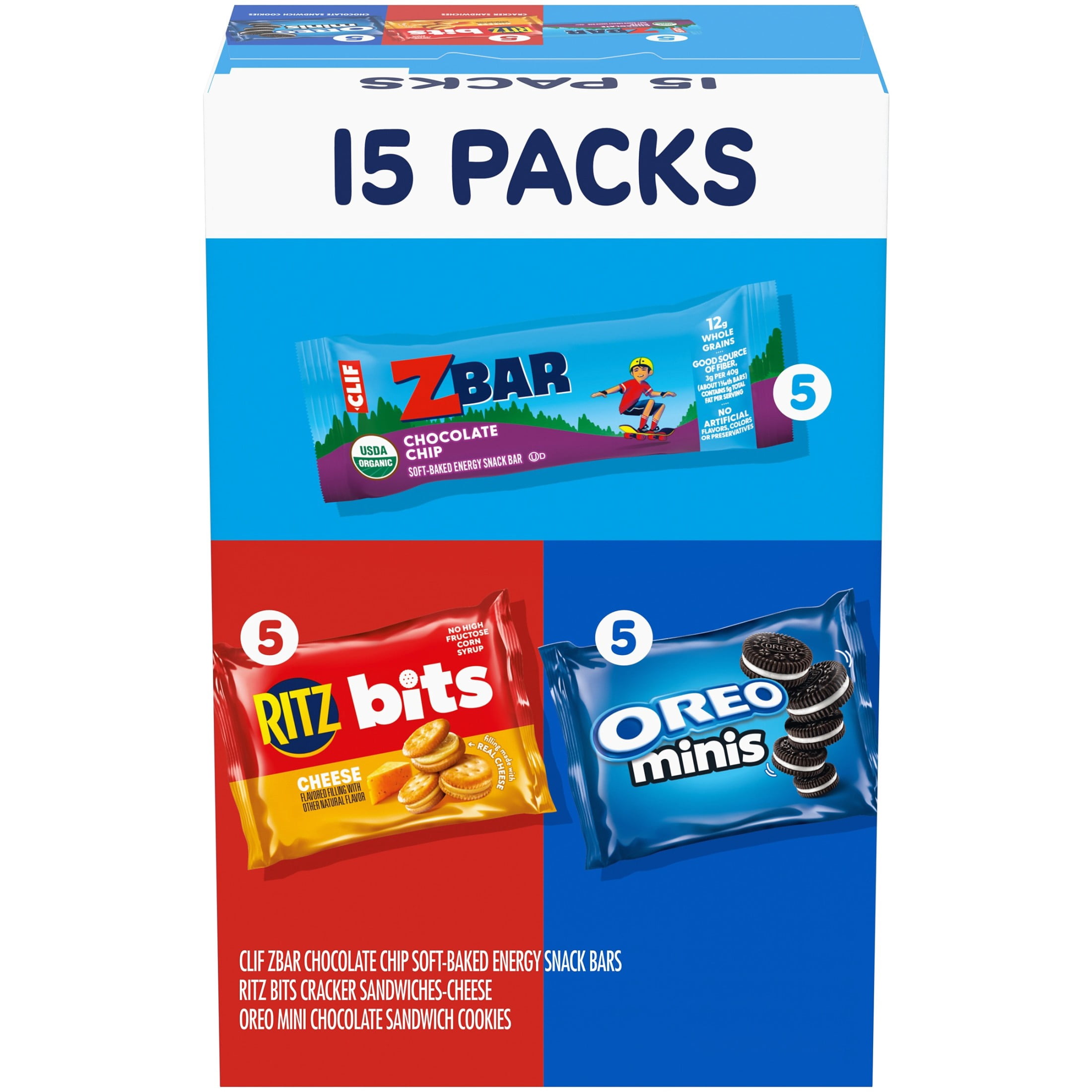 Multi Snack Variety Pack with Zbar, RITZ Bits & OREO Mini Cookies - 15 ...