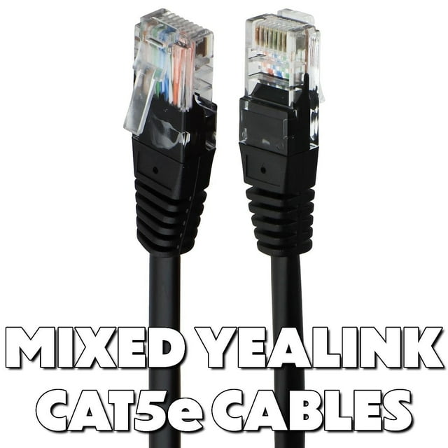 MIXED Yealink (3.3FT/1M) Cat5e Ethernet Cables - Black (E348815 ...