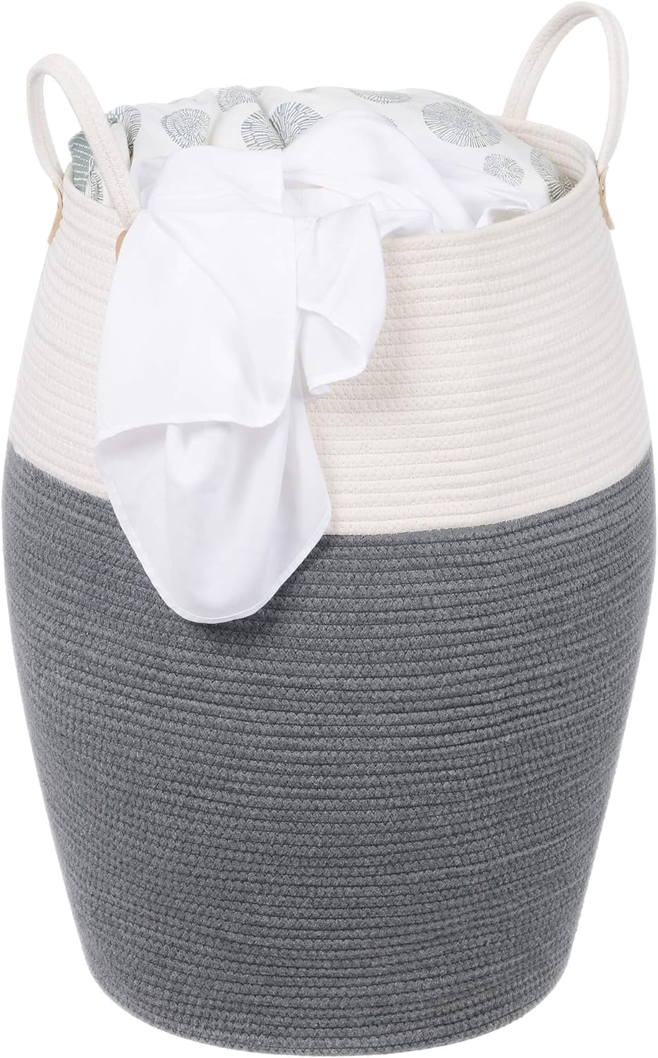 MIXEN Cotton Rope Basket Storage Basket with Handles 50L Linen Storage ...