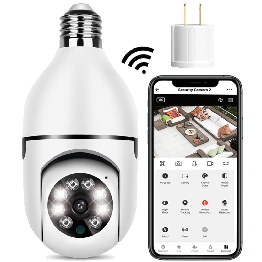 Mixfeer 360° Motion Detection 2K HD Surveillance Camera, White ...