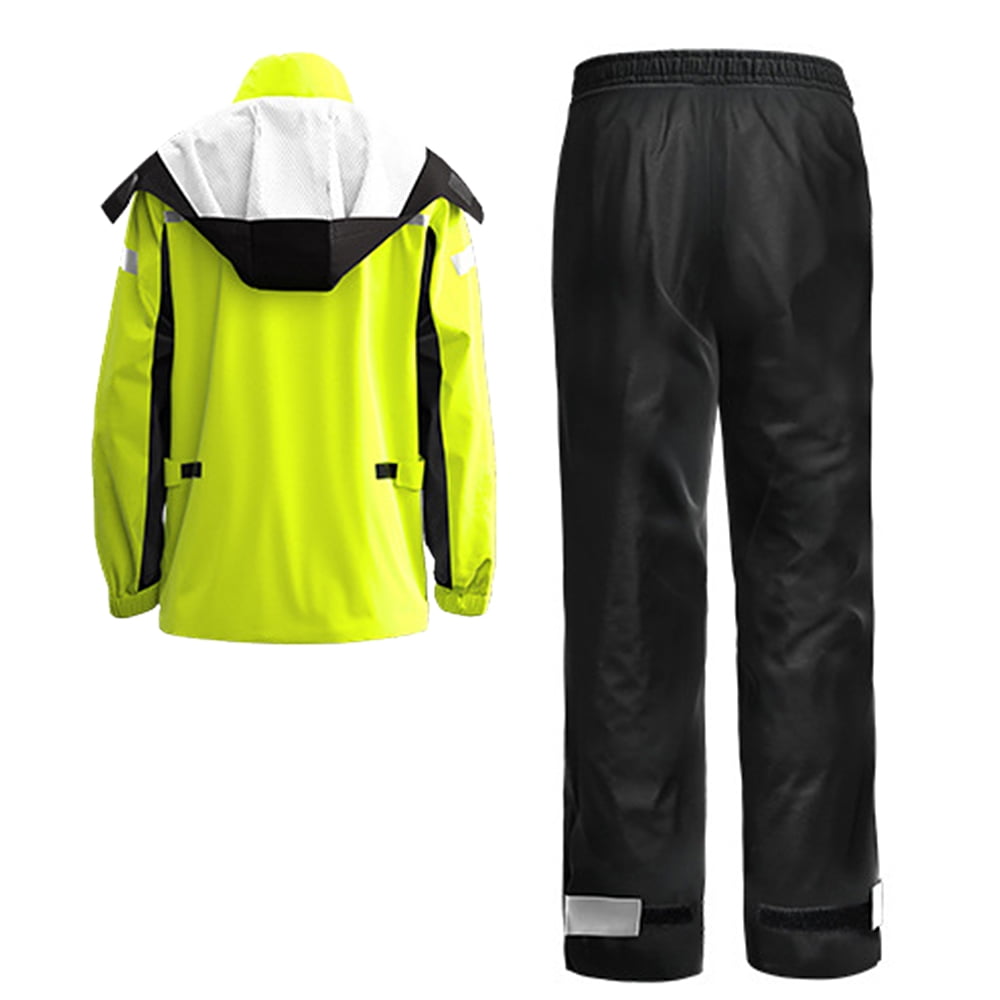 MIXFEER Men Motorcycle Rain Suit Outdoor Reflective Waterproof Rain ...
