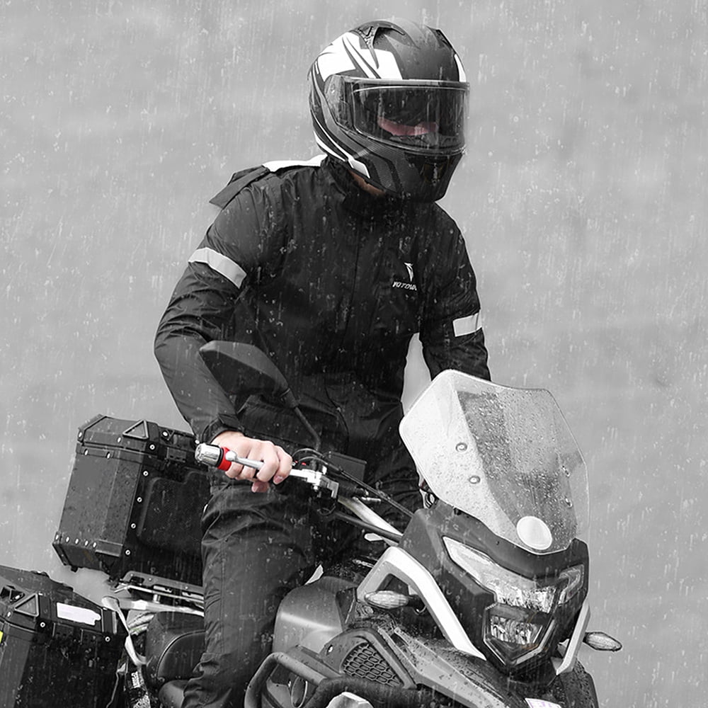 MIXFEER Men Motorcycle Rain Suit Outdoor Reflective Waterproof Rain ...