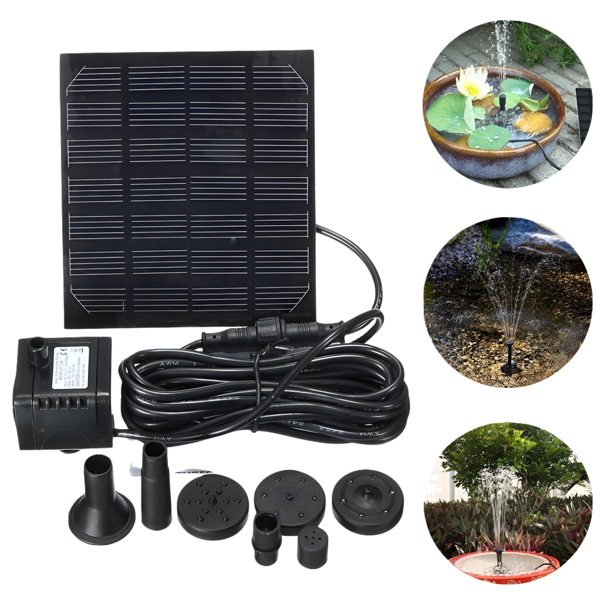 MIXFEER Outdoor Solar Water Pump Fountain for Bird Bath, Small Pond ...
