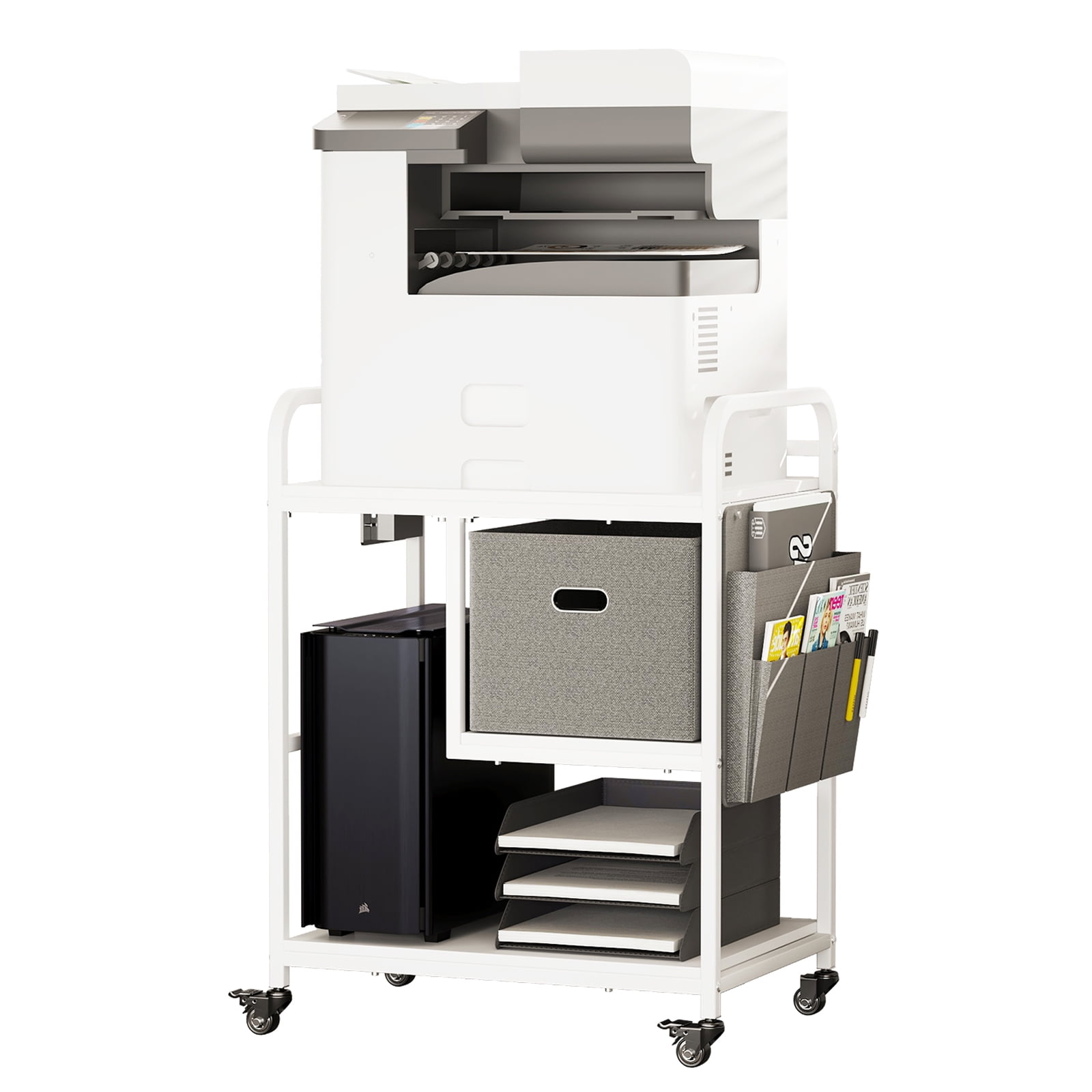 MIXISAV Industrial Mobile Printer Stand | Removable Storage Drawer ...