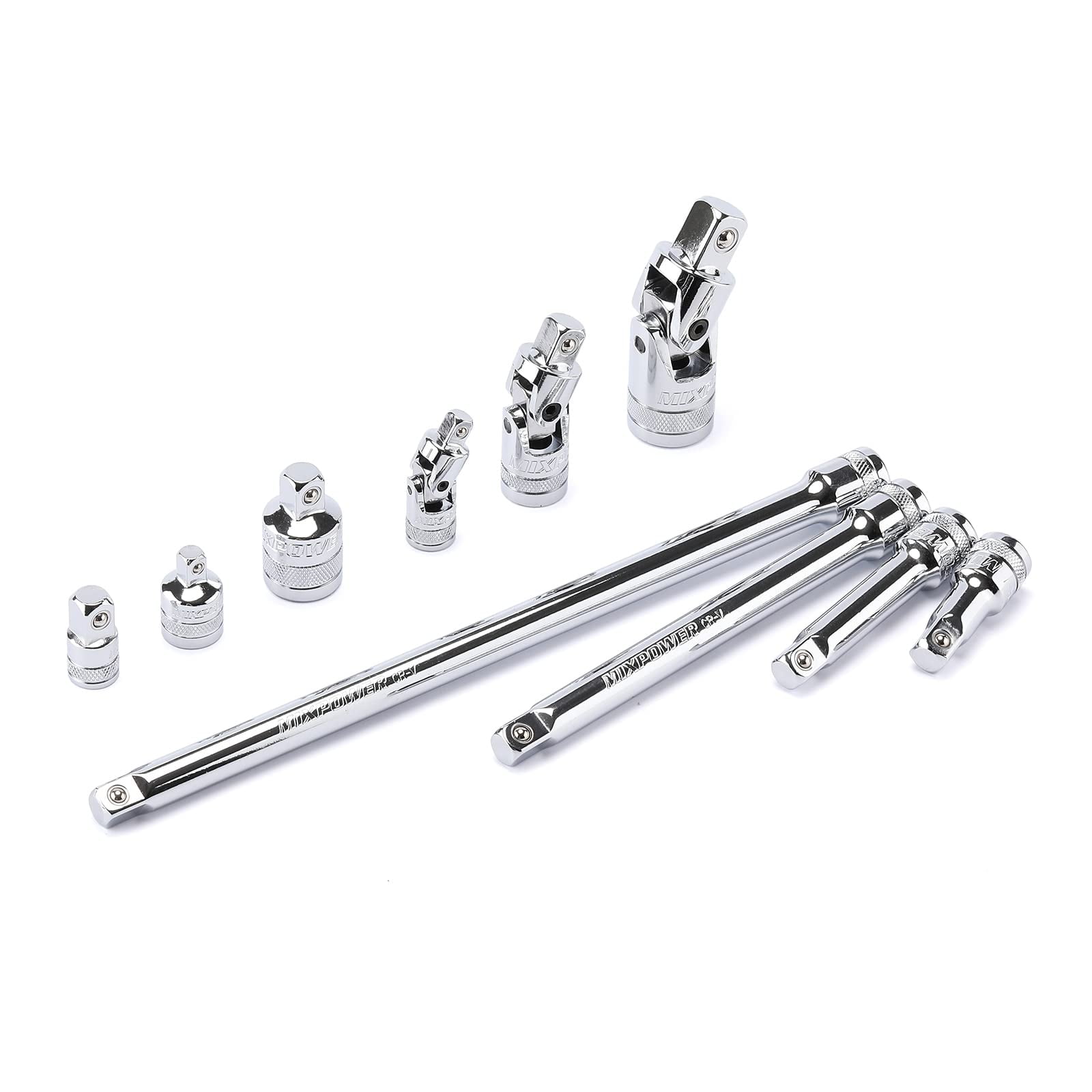 MIXPOWER 10 Pieces Drive Tool Accessory Set, Includes Socket Adapters ...