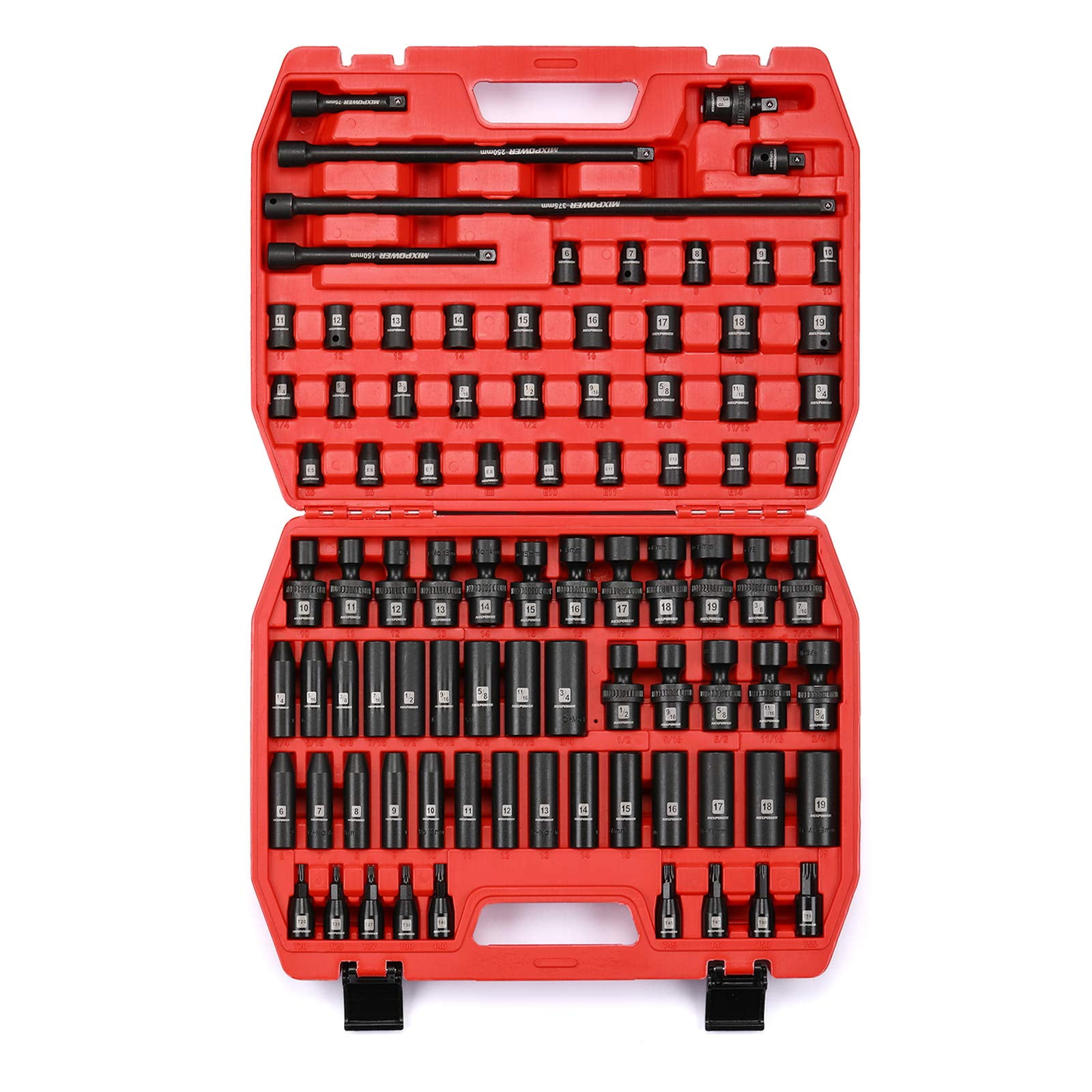 Free Shipping! MIXPOWER 3/8'' Drive Master Impact Socket Set, 87-Piece ...