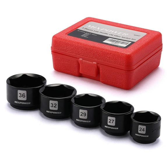 MIXPOWER 5 Pieces 3/8 inch Drive Low Profile Fuel Filter Socket Set ...