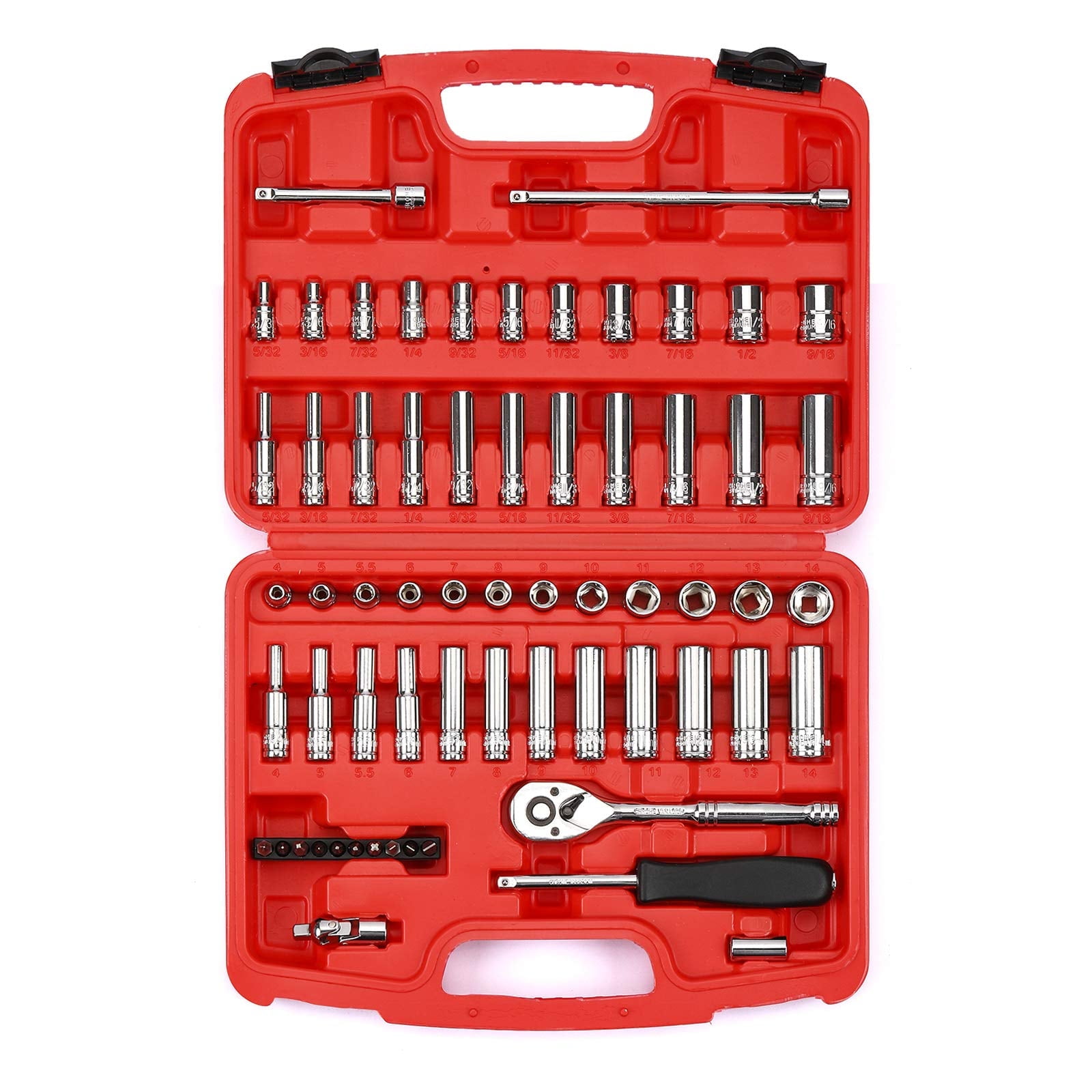 MIXPOWER 62-Piece 1/4-inch Dr. Master Socket Set with Ratchets ...