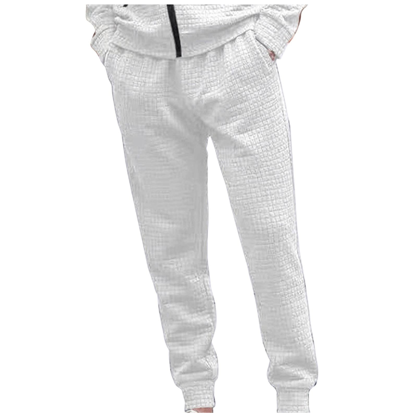 MIXUE Mens Cargo Pants Solid Color Small Quilted Warm Casual Lined Wide ...
