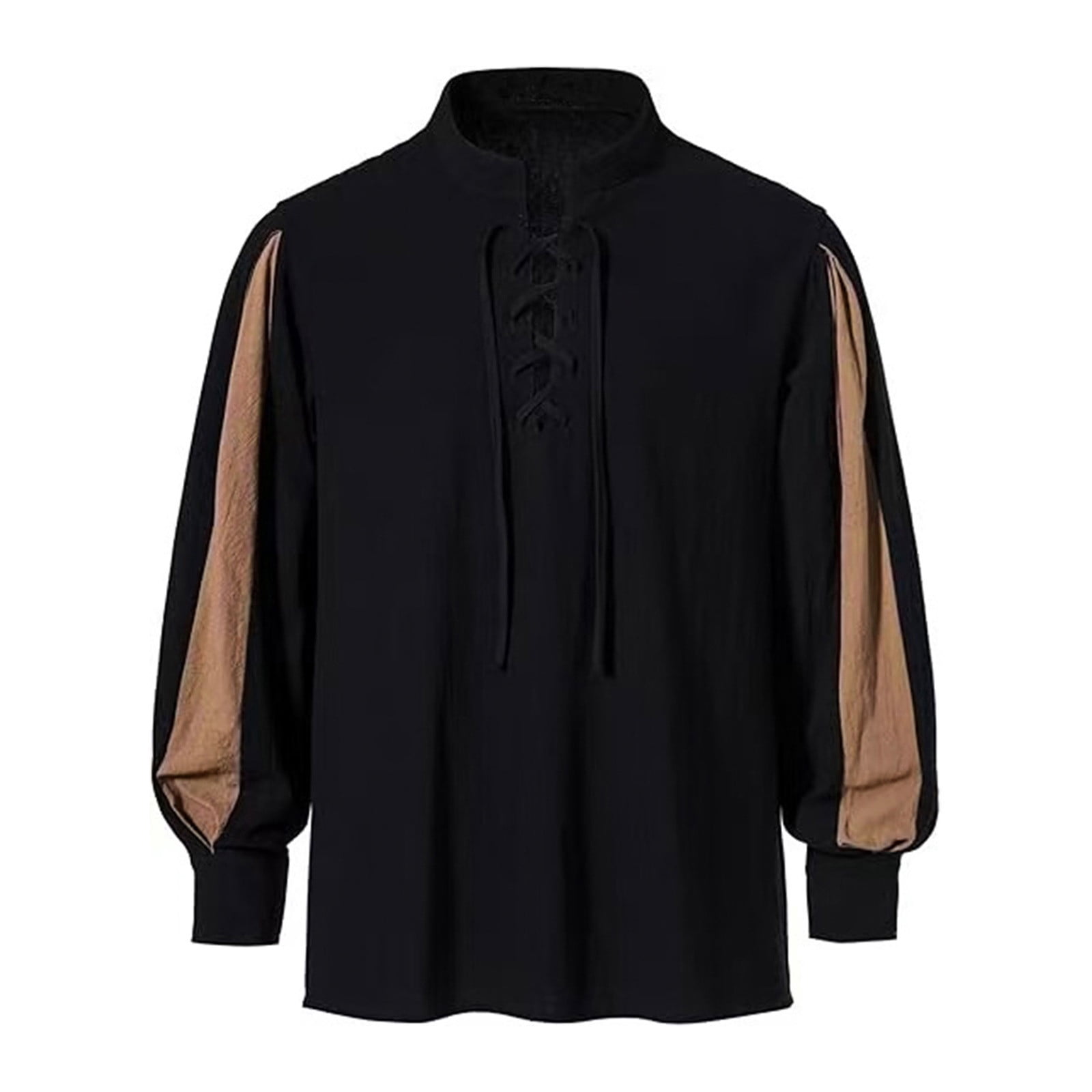 MIXUE Mens Casual Button Down Shirts Color Block Print Stank Long ...