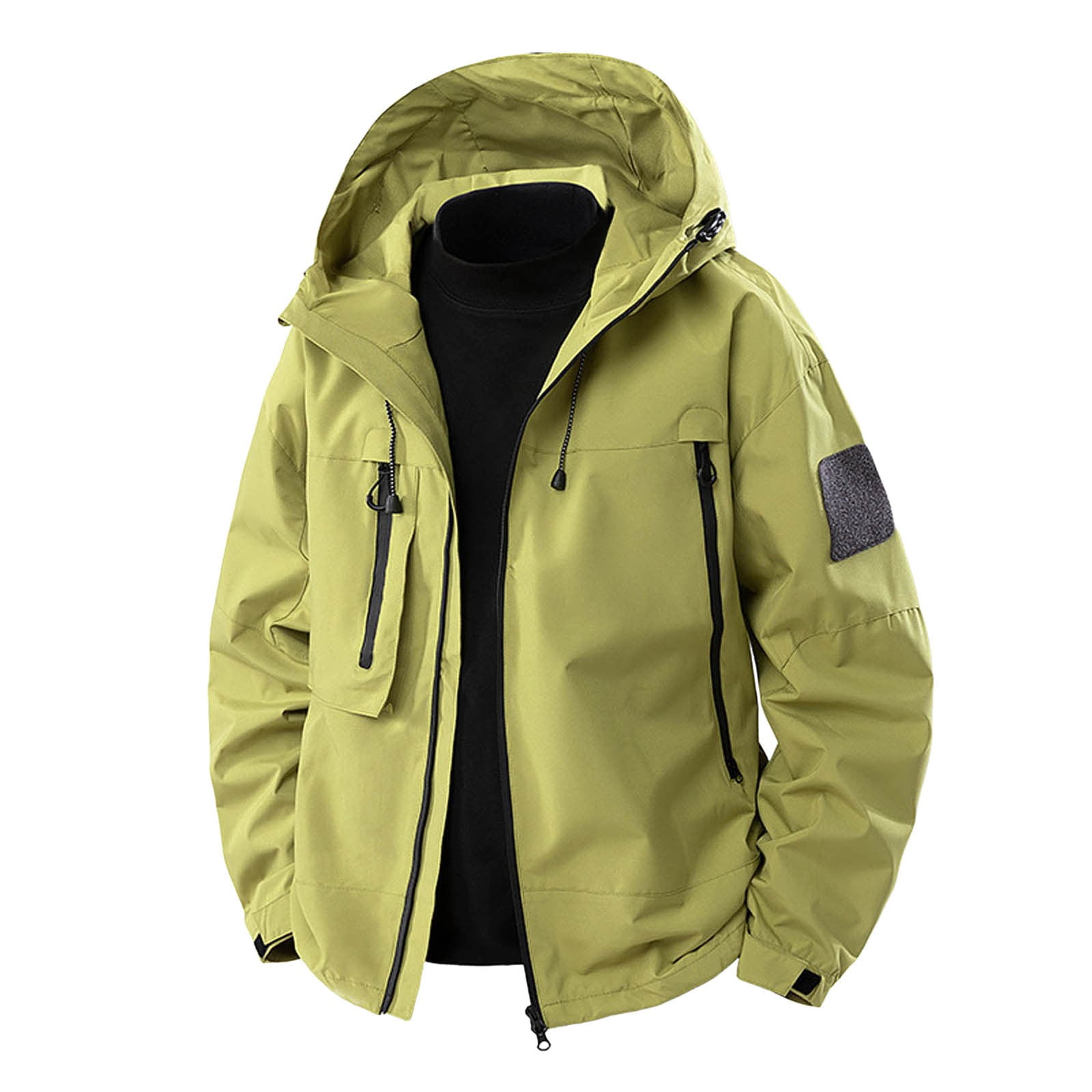 MIXUE Mens Coats And Jackets Autumn Winter Solid Color Hooded Long ...