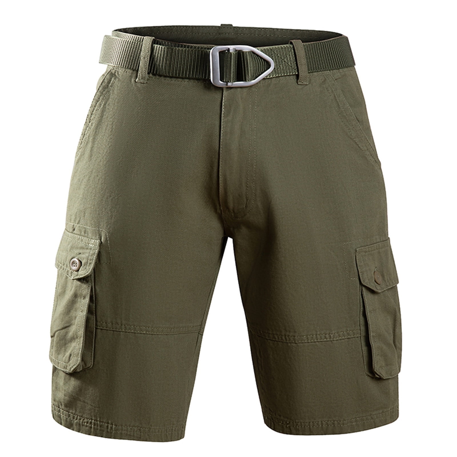 MIXUE Mens Shorts Summer Solid Color Pockets Cargo Sports Pocket Button ...