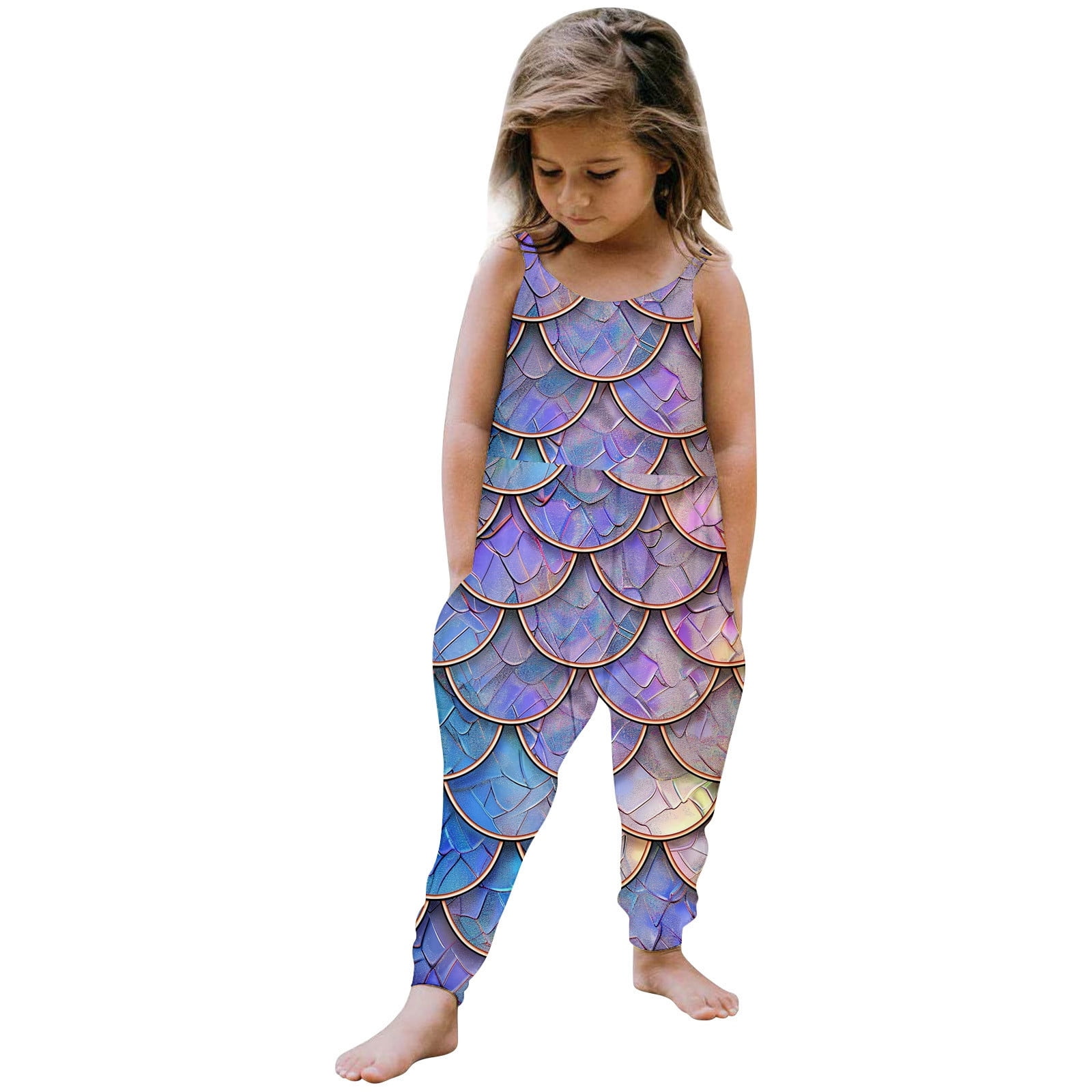MIXUE Toddler Girls Jumpsuits & Rompers Kids One-pieces fish scale ...