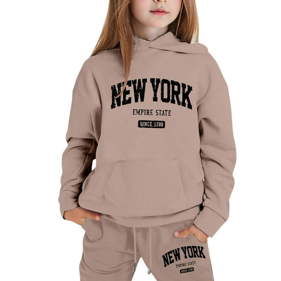 MIXUE Toddler Girls Outfits Autumn New York Letters Print Hoodies ...
