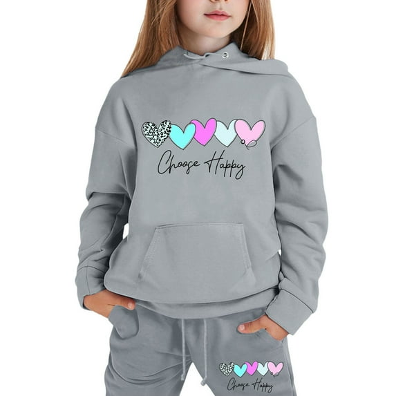 MIXUE Toddler Girls Outfits Sets Long Sleeve Letter Print Hoodie ...