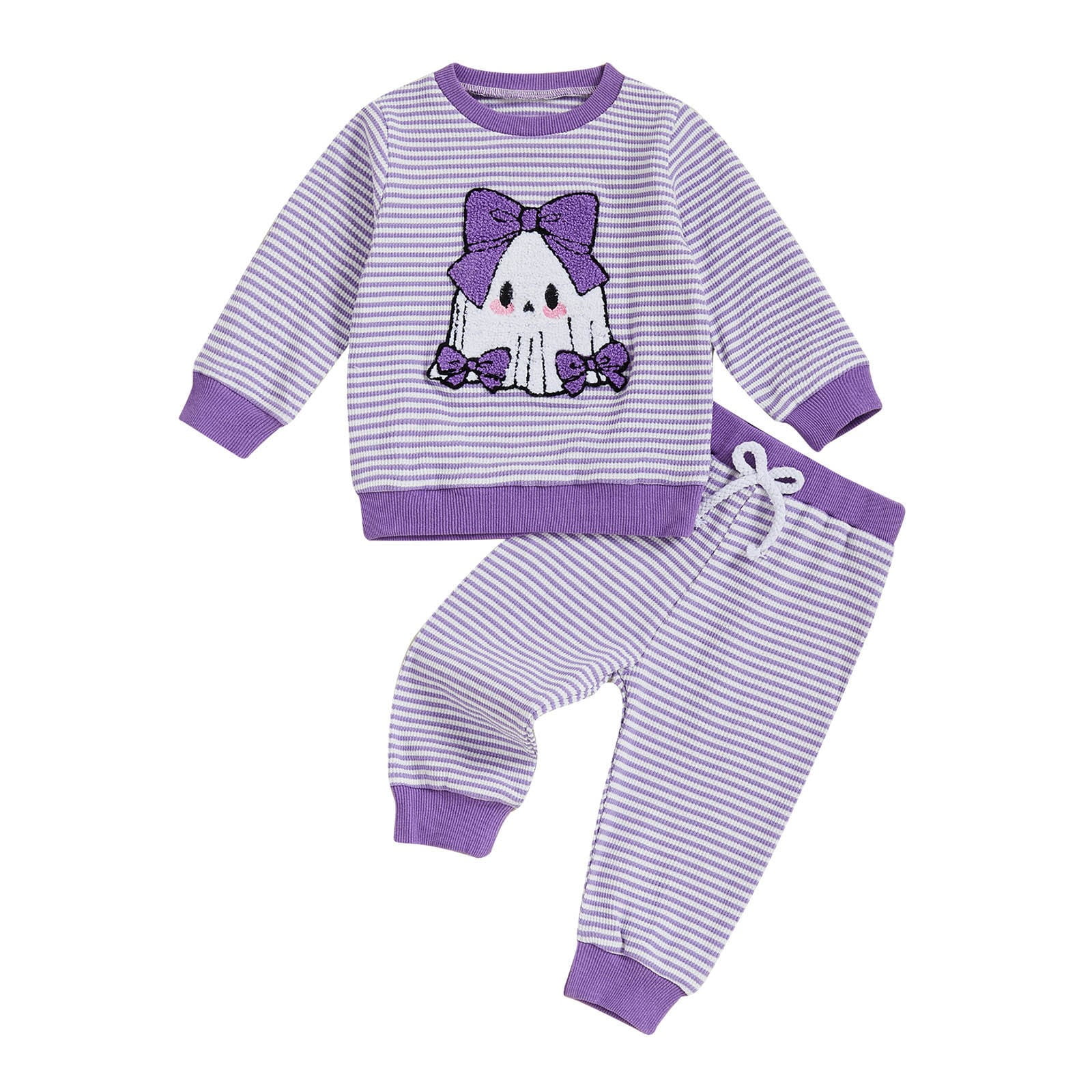 MIXUE Toddler Girls Pajamas Halloween Two Piece Long Sleeve Top And ...
