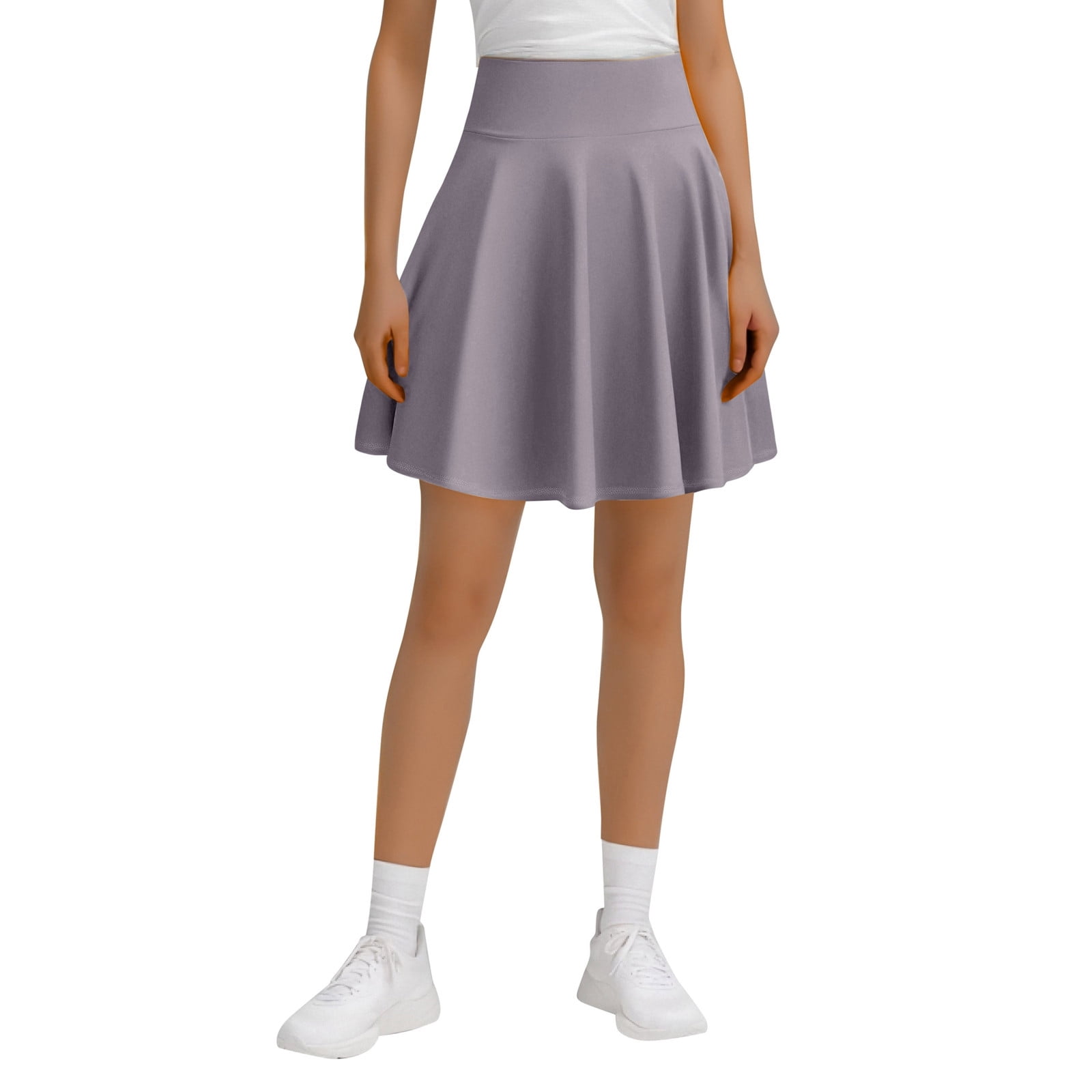 MIXUE Womens Skirts Solid Color Stylish A Line Midi Pleated 45CM Length ...