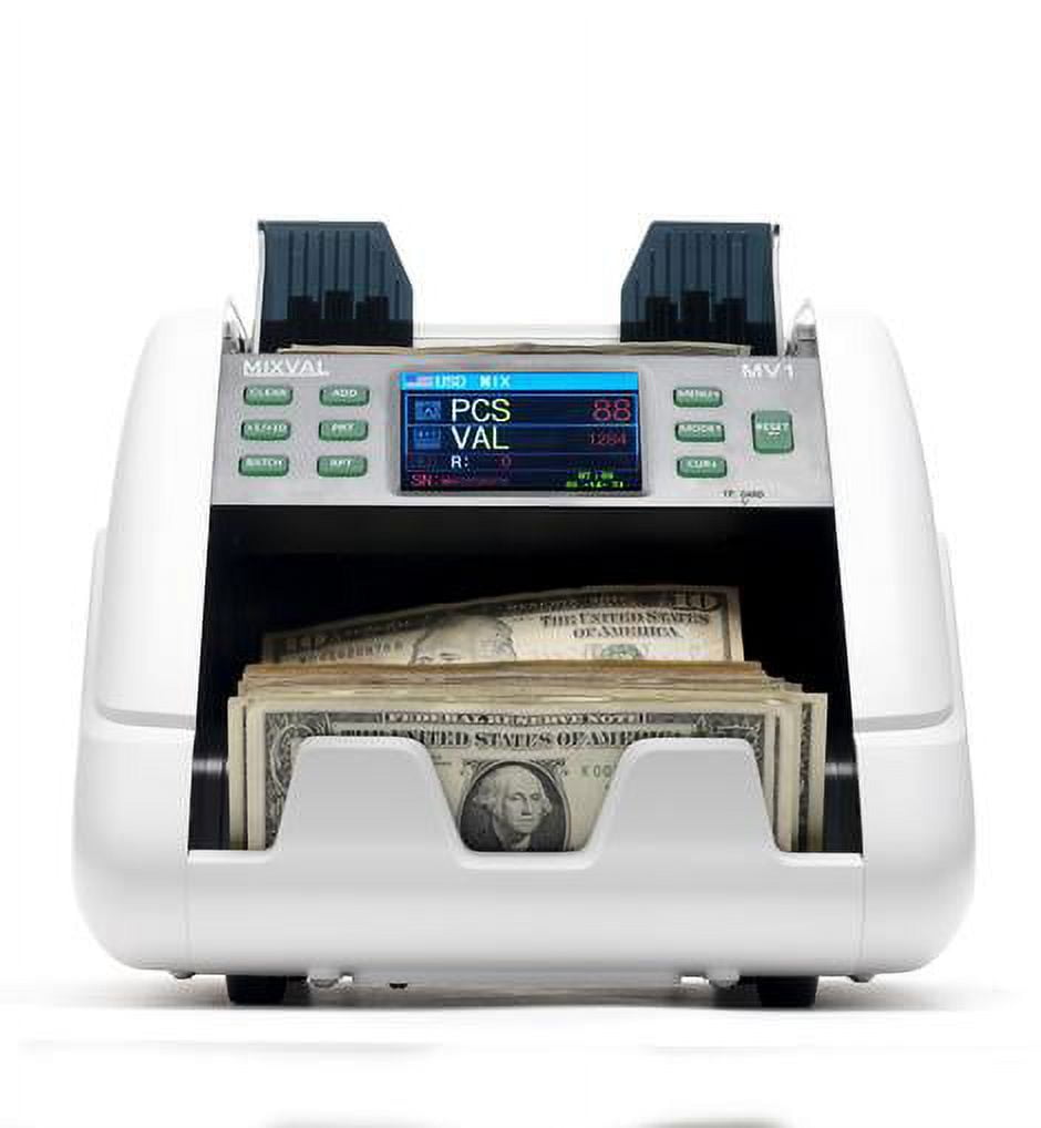 MIXVAL MV1 Bill Cash Counter - Single Pocket Mixed Money Counter, Fast ...