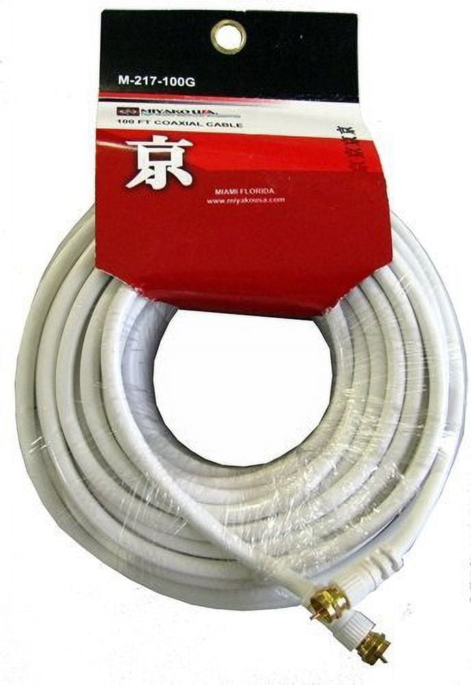MIYAKO 6 Feet Coaxial Cable Double Shielded Braid F type Gold Plated ...