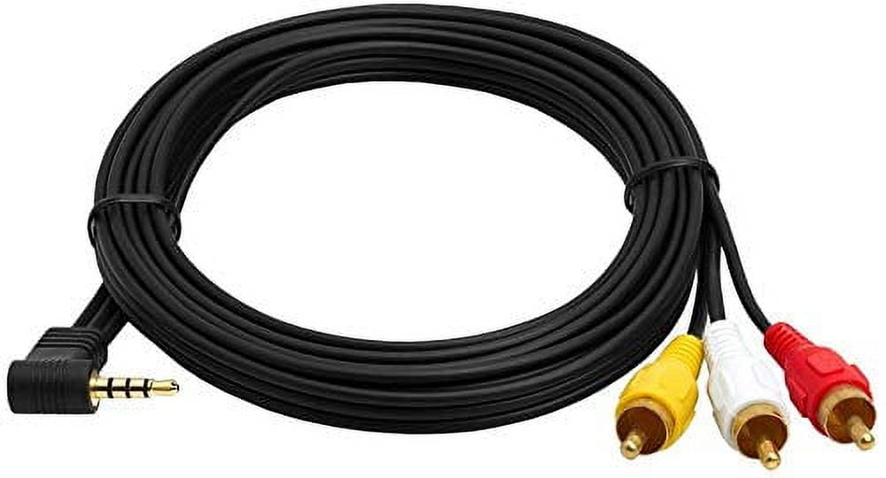 MIYAKO Cable 3.5 Mm Right Angle to 3 RCA Male Composite Plug, Audio ...