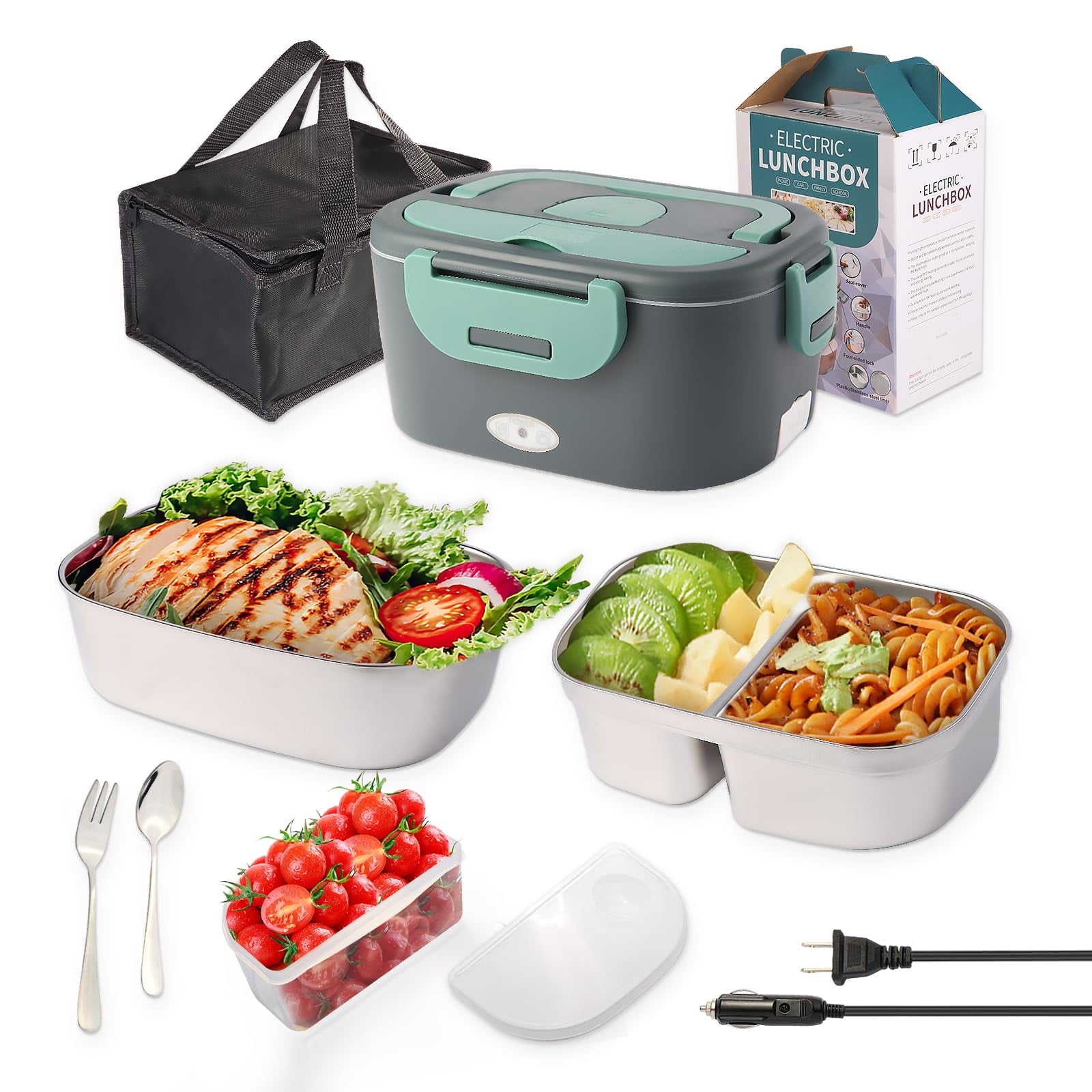 MIYGNDSZ Electric Lunch Box for Adults, Heated Portable Food Warmer ...