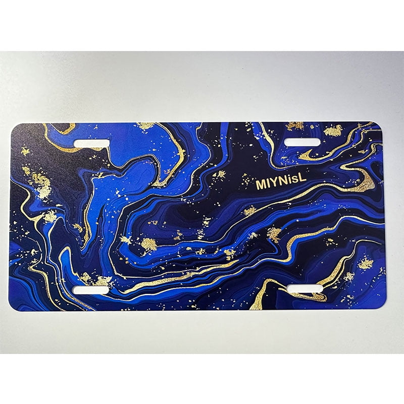 MIYNisL Metal License Plates Car Tag Blue Glitter Background Front ...