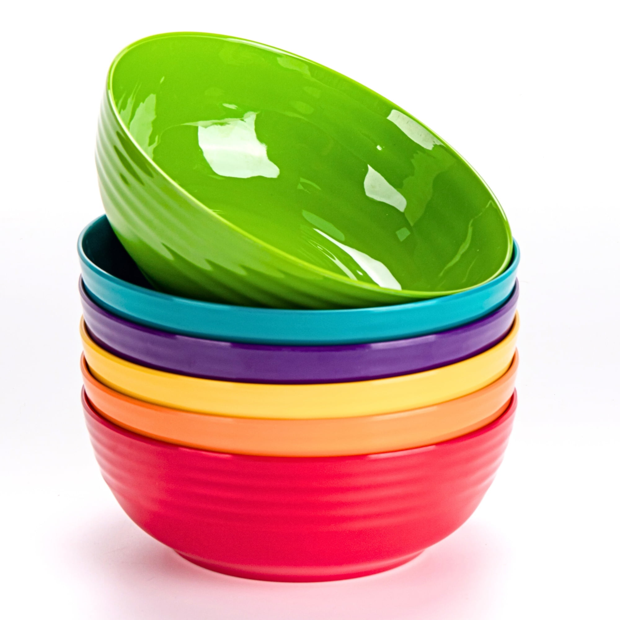 MIYOPESI 7-Inch Multicolor Melamine Bowls (Set of 6) - Unbreakable and ...