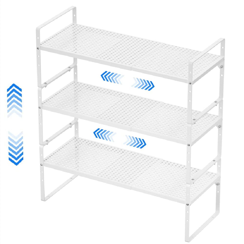 MIYUPTC Expandable Cabinet Shelf Rack, Large Kitchen Cupboard Organizer ...