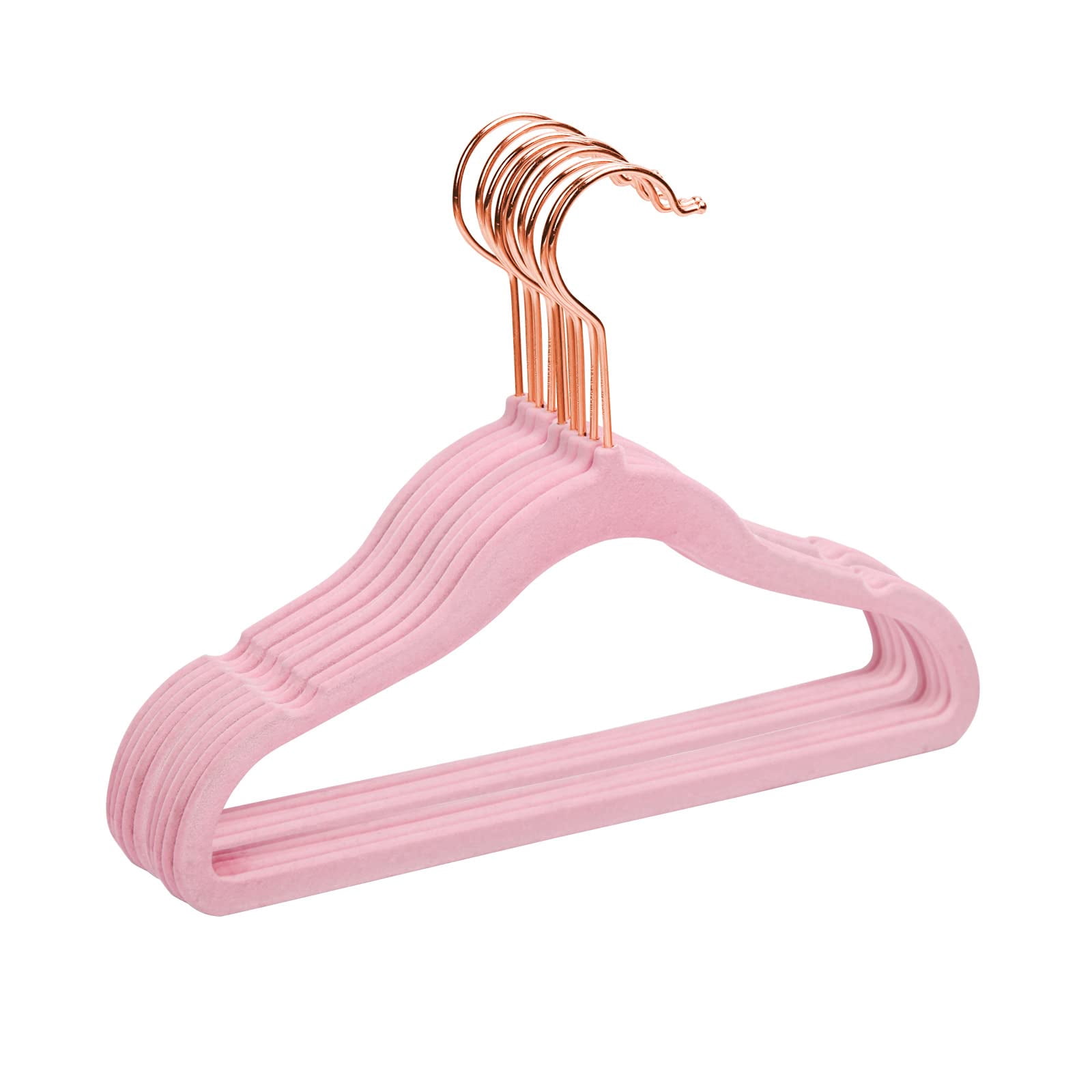 MIZGI Premium Kids Velvet Hangers (Pack of 50) with Copper/Rose Gold ...