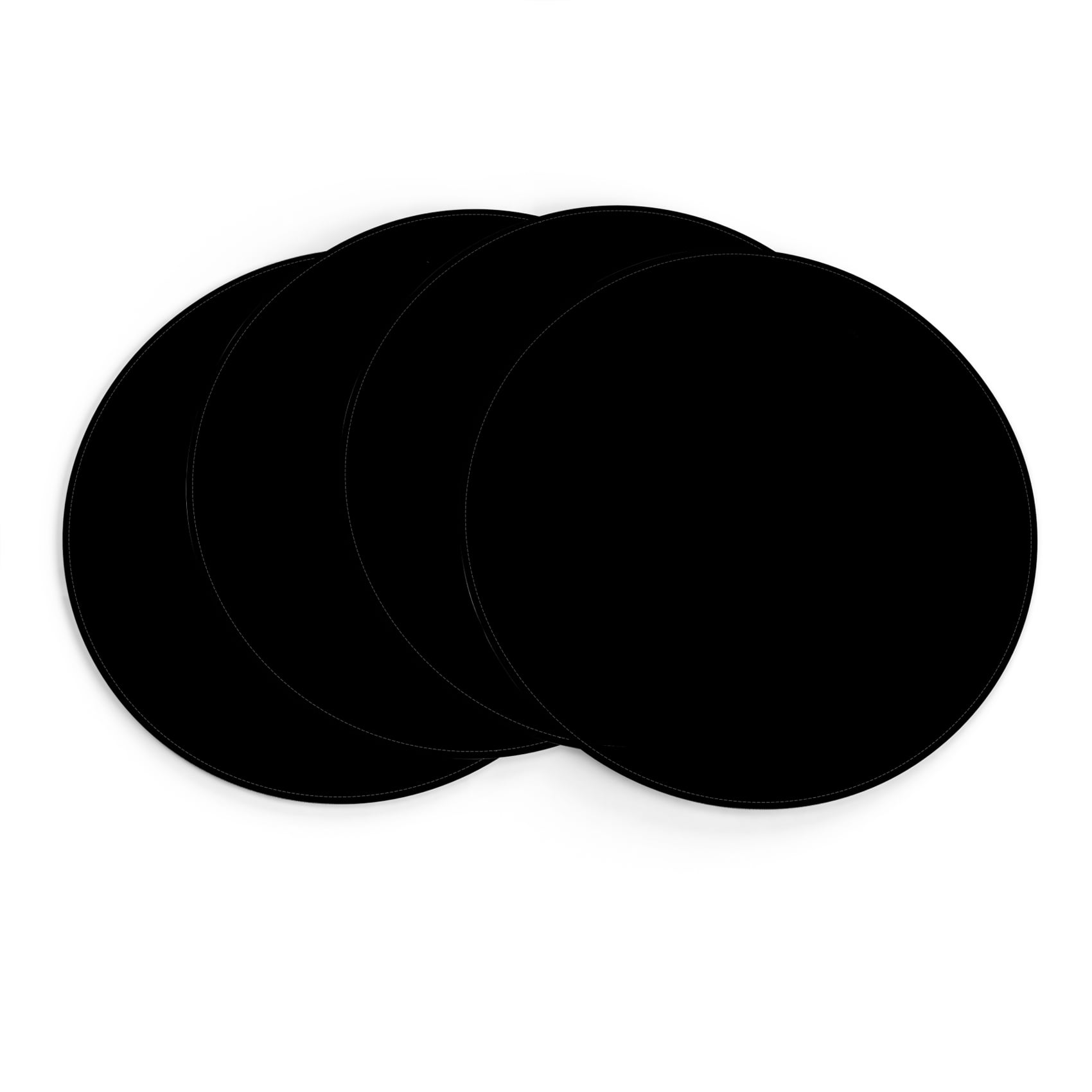 MIZHONA Black Round Placemats Set of 4,15 inch Table Mat for Kitchen ...