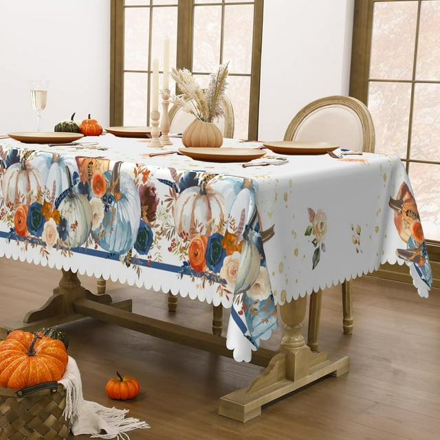 MIZHONA Fall Theme Tablecloth Rectangle,Thanksgiving Table Cloth for ...