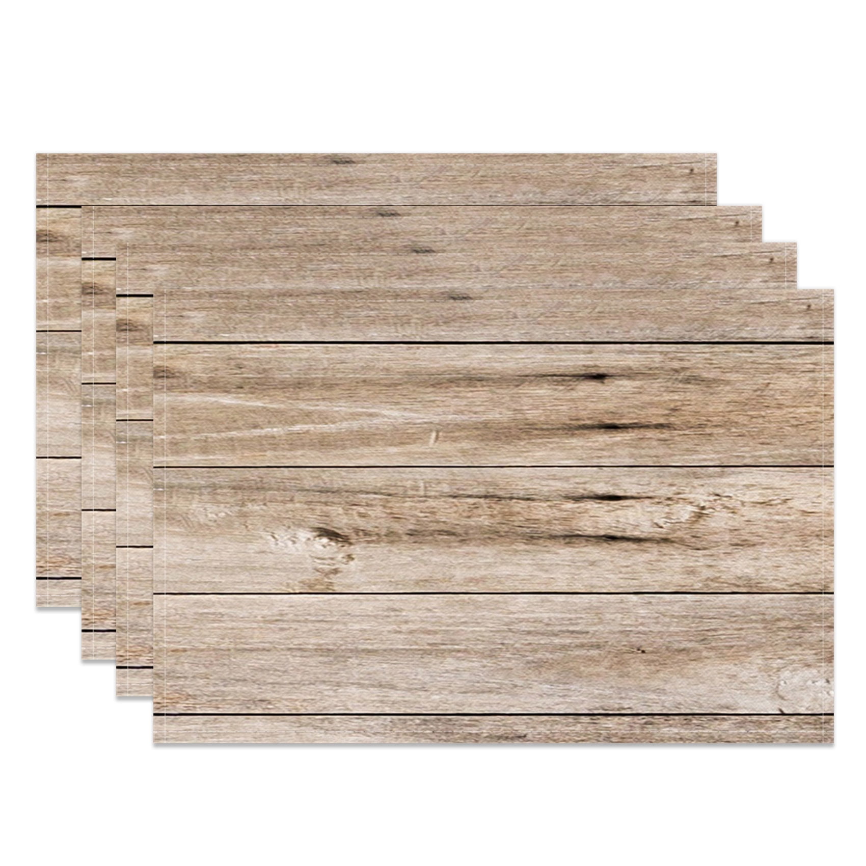 MIZHONA Rustic Wood Placemats Set of 4,Farmhouse Woodern Linen Table ...