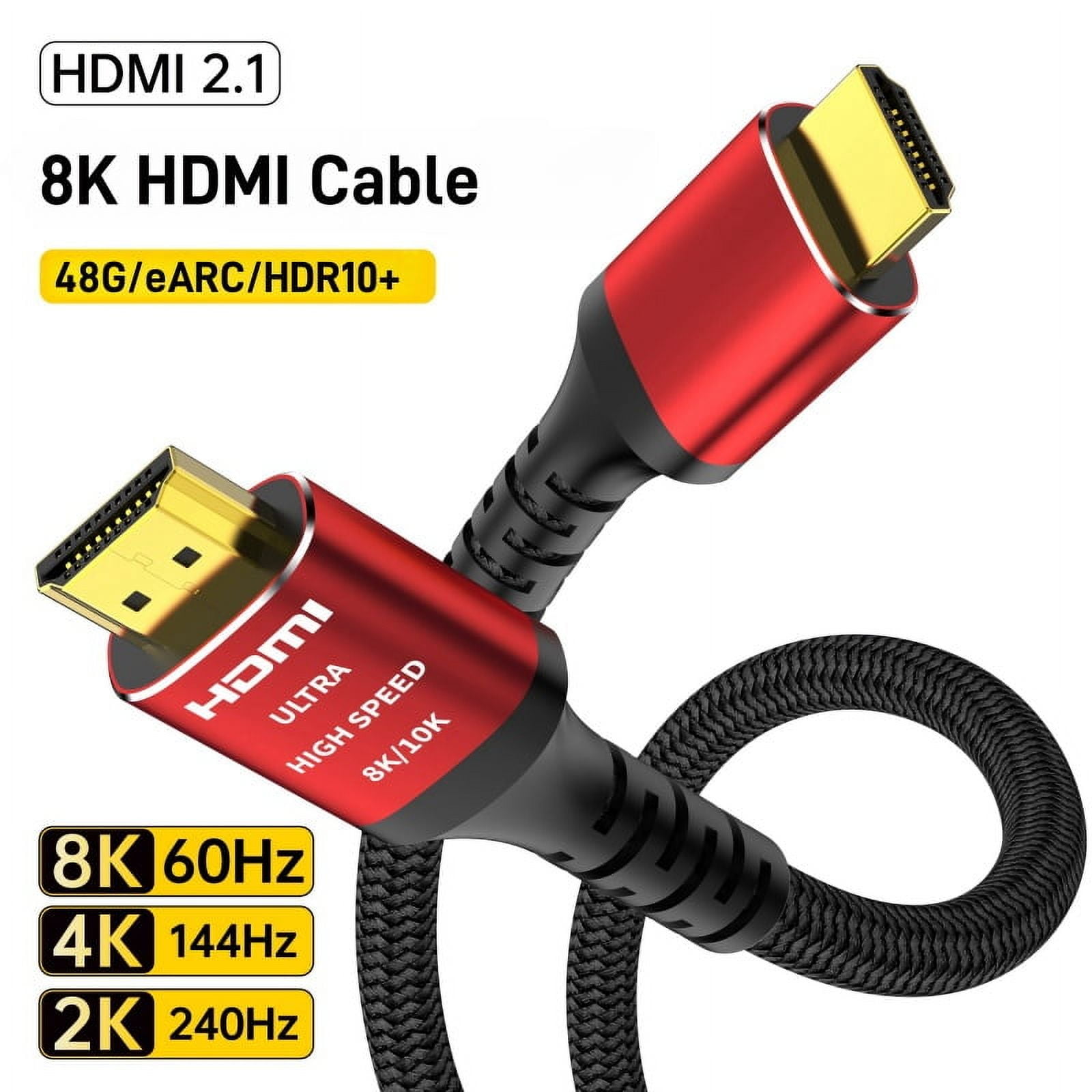 MIZIQIER HDMI Cable 8K@60Hz, 15FT/5M Ultra HD 4K@120Hz HDMI 2.1 Cord,48 Gbps Certified Ultra ...