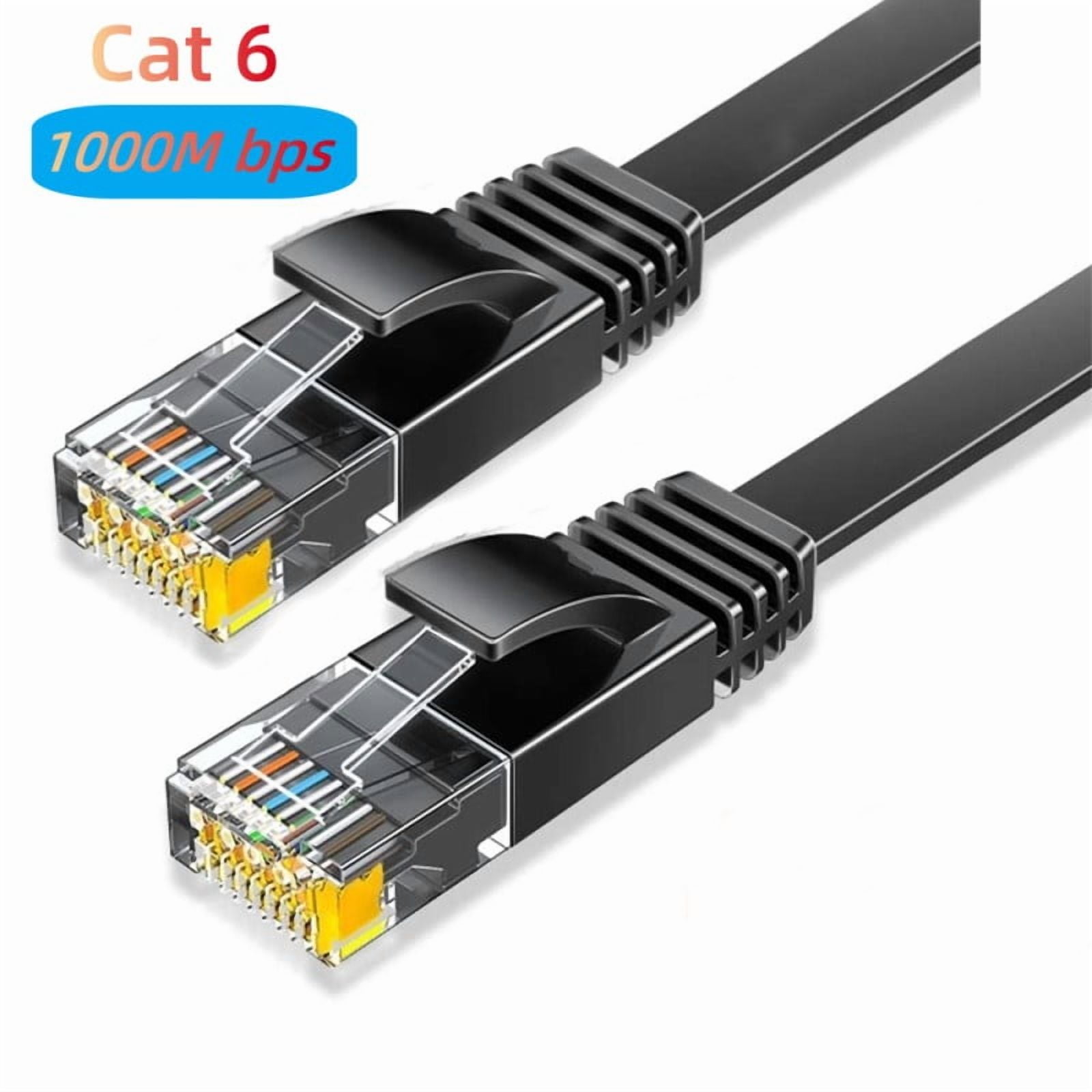 MIZIQIER long CAT 6 Flat Network Internet Cable 10Gbps SFTP RJ45 LAN ...