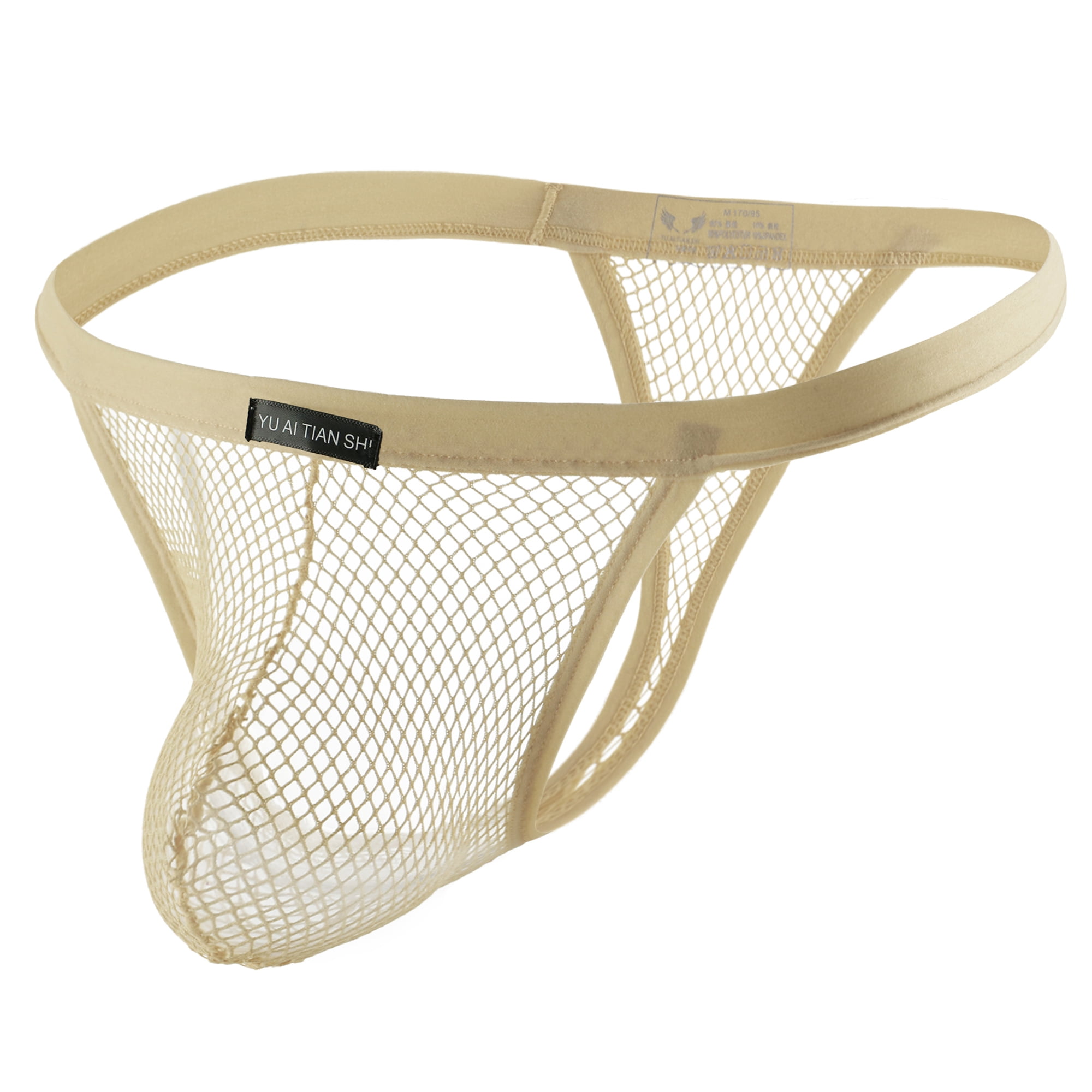 MIZOK Men's Thongs Sexy Bikini Mesh Briefs G-String Underwear Color XL ...